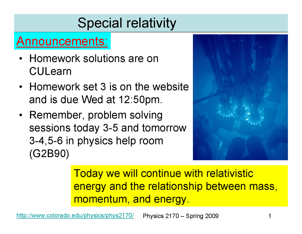 Lecture Slides On Special Relativity Foundations Of Modern Physics