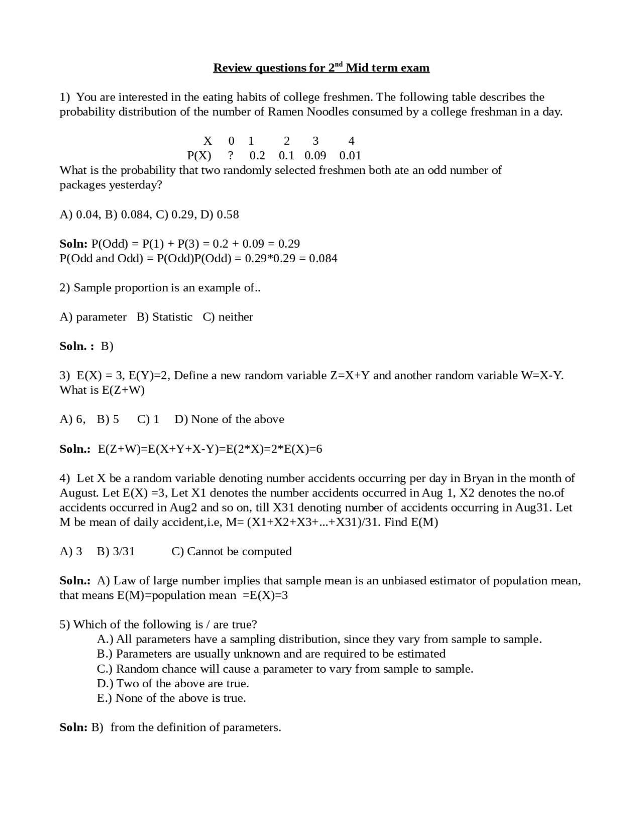 Review Questions For Midterm Exam Differential Equations And Algebra