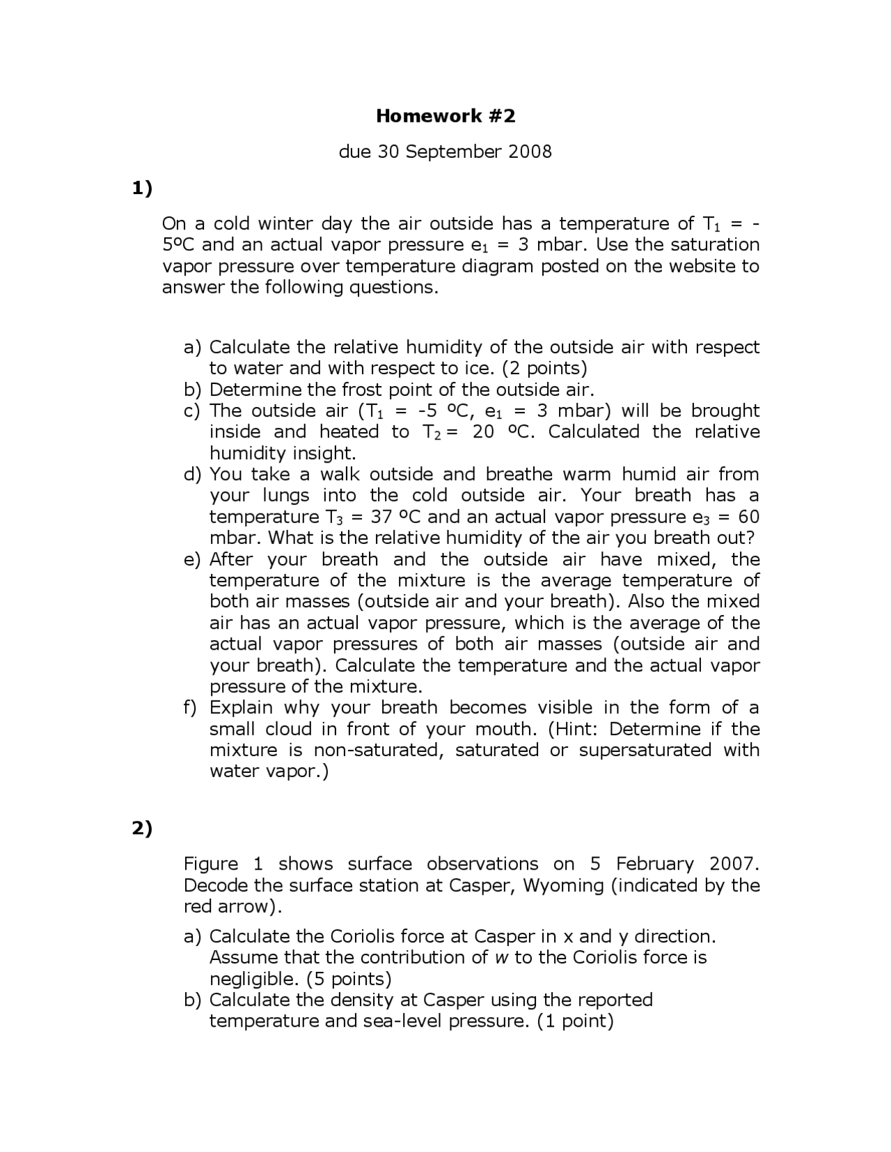Homework 2 Questions Physics And Chemistry Of Clouds And Aerosols