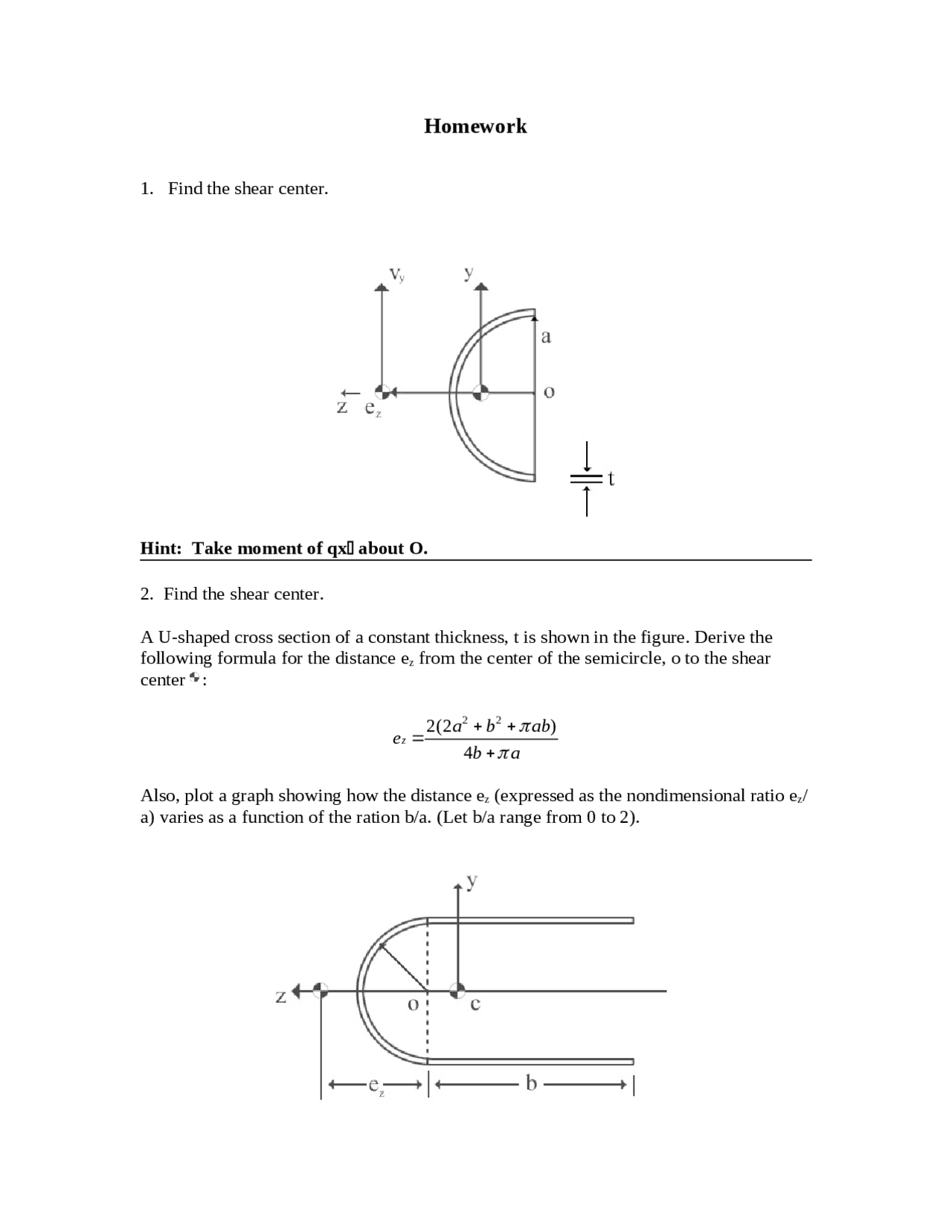 Practice Homework Questions Aero Structural Analysis I Aero 304