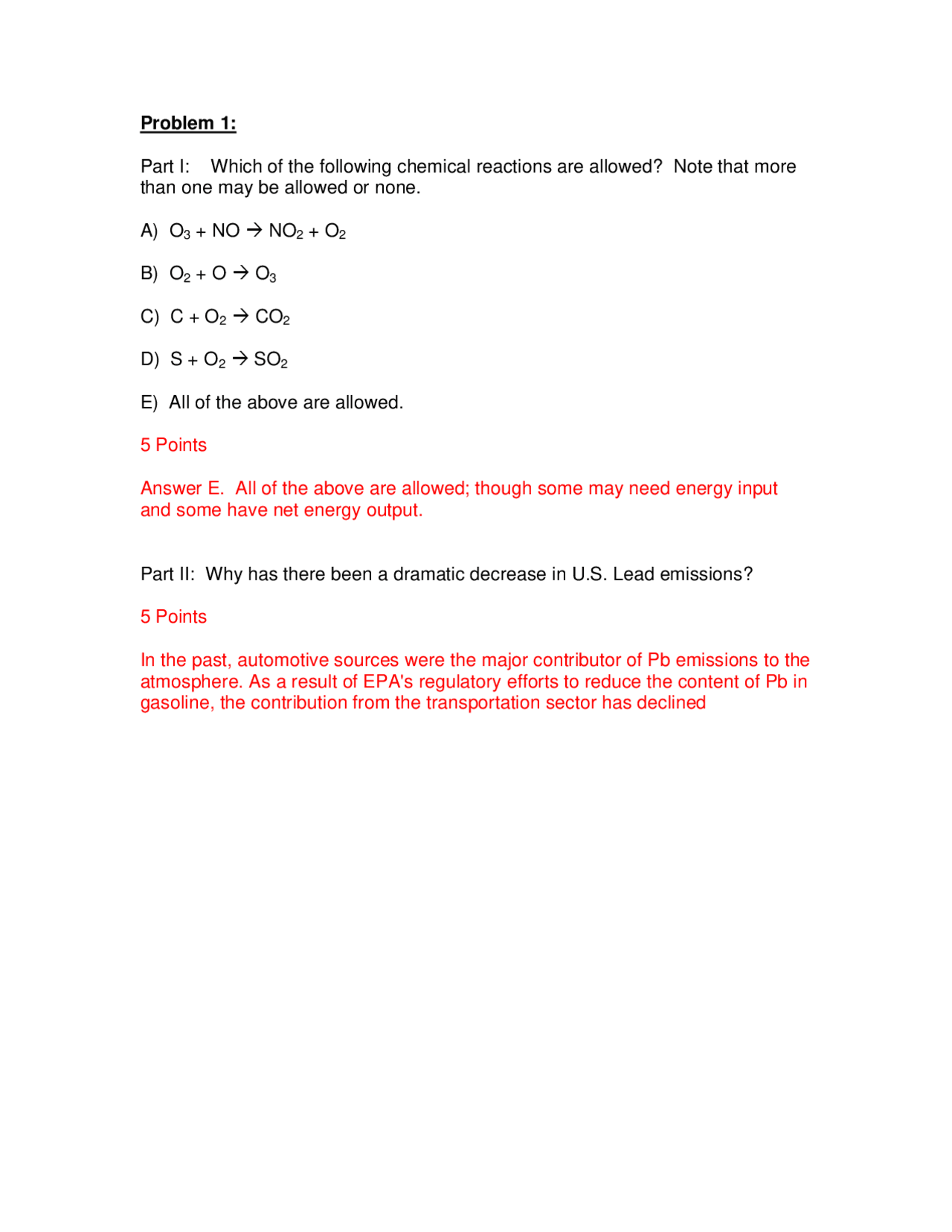 Exam 3 With Answers Energy And Environment Phys 3070 Docsity