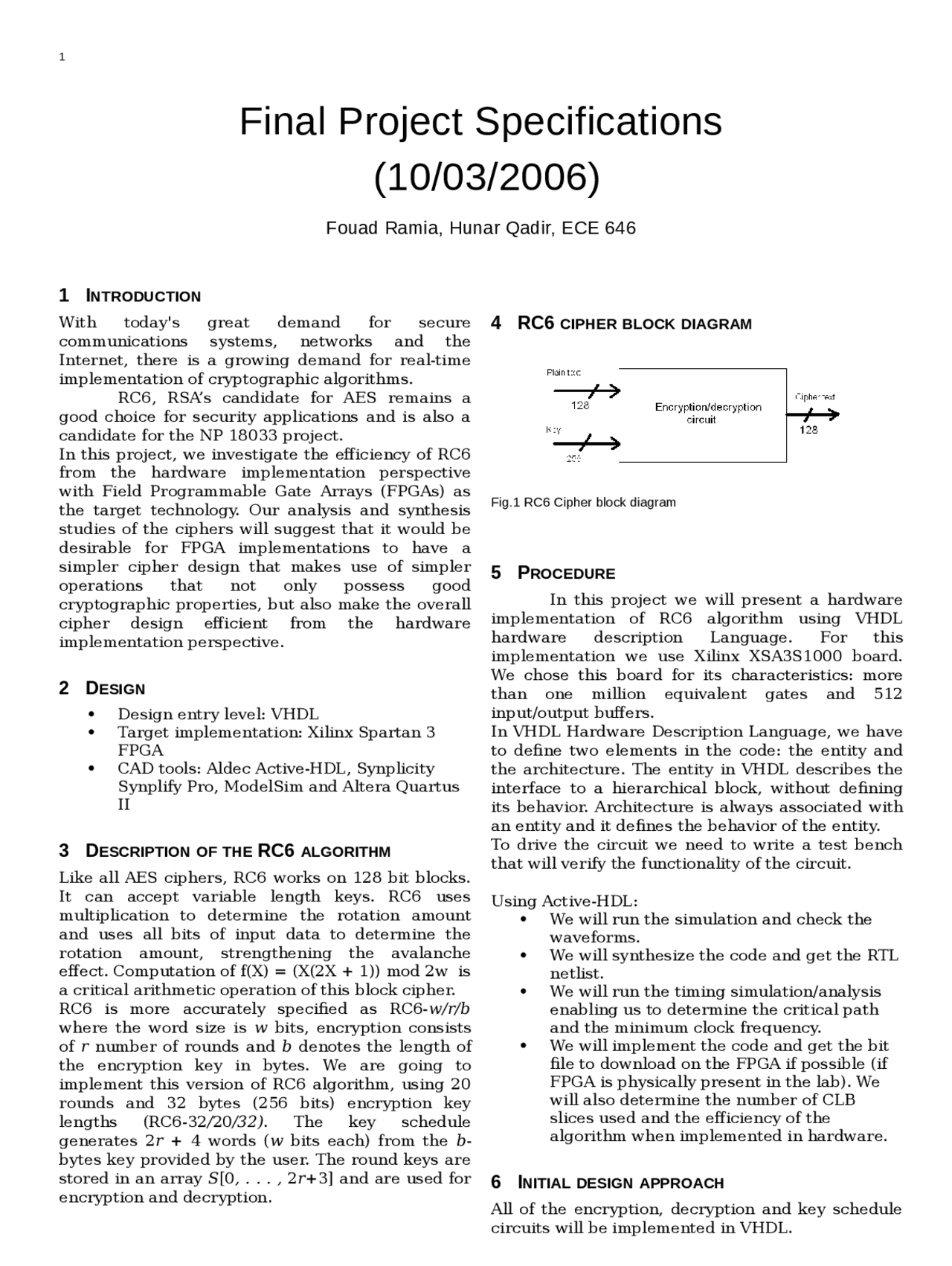 Final Project Specifications Cryptography Computer Network Security