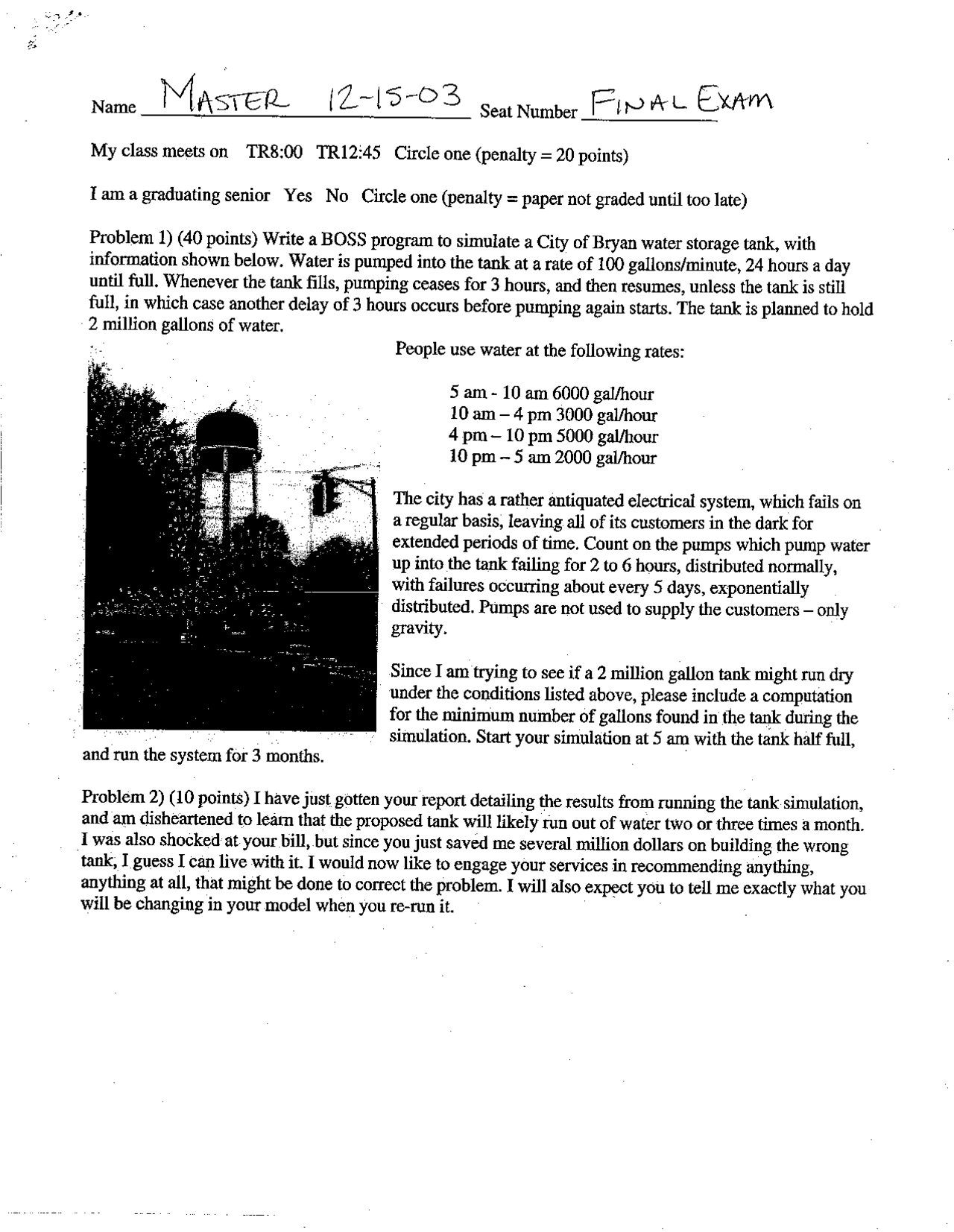 Final Examination Practice Problems On Civil Engineering Systems Cven