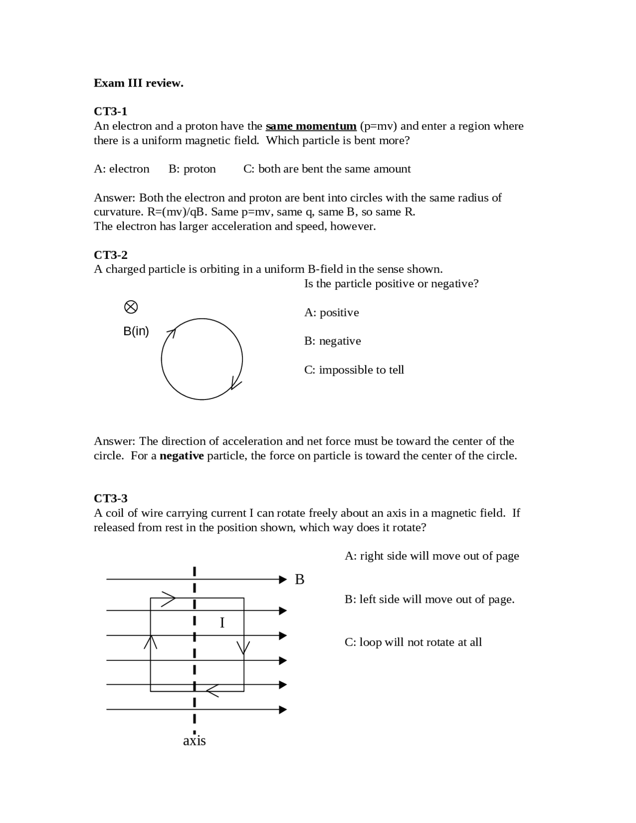 Review Exam 3 For General Physics Ii Phys 1120 Docsity