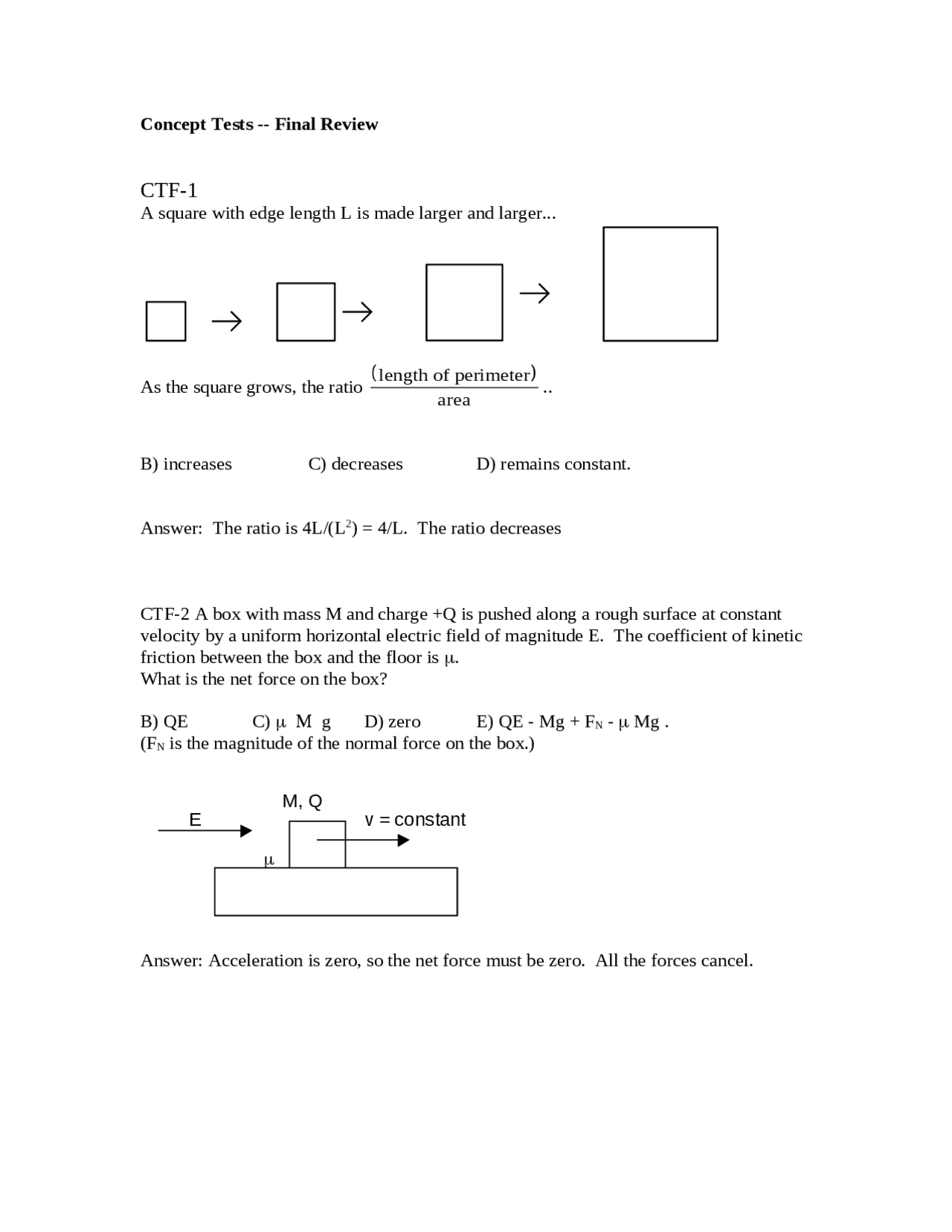 Mcqs With Answers For Final Test General Physics Ii Phys 2020 Docsity