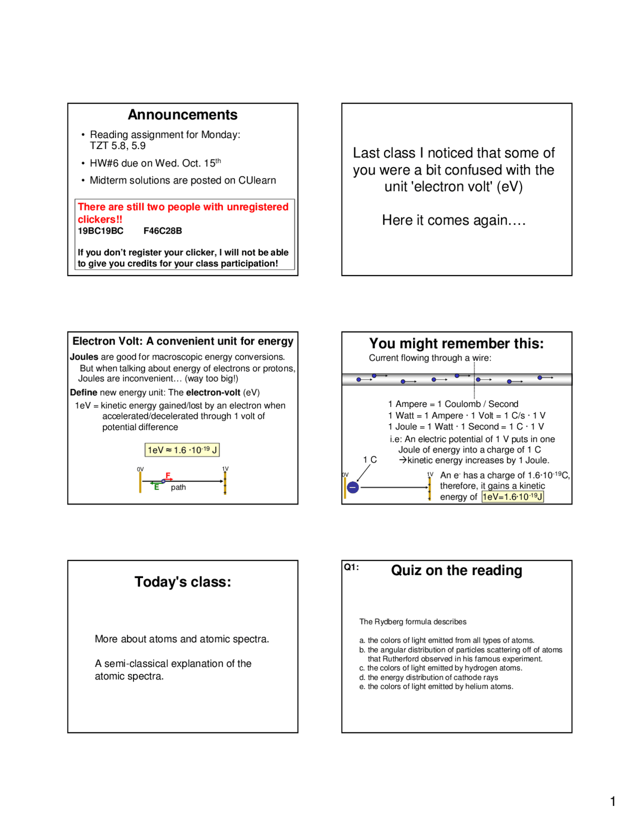 Lecture Slides On Atoms And Atomic Spectra Phys 2130 Docsity
