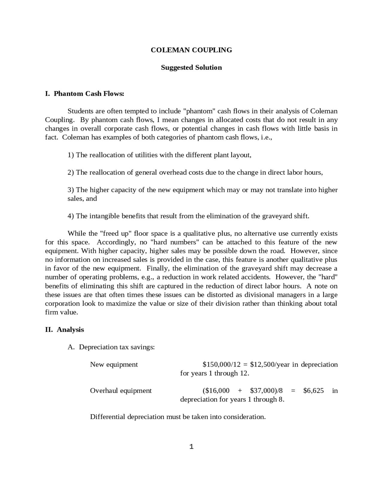Coleman Coupling Corporate Finance Notes Mbac 6060 Docsity