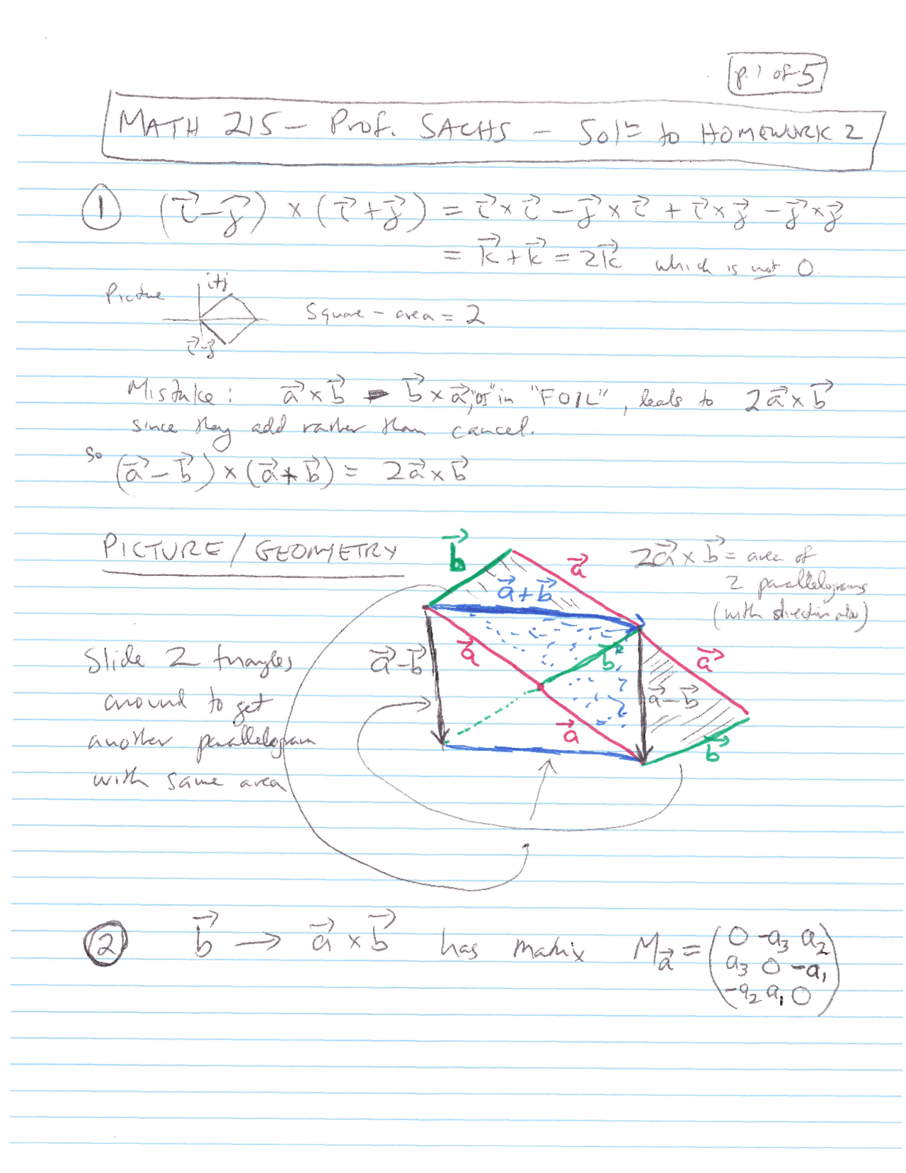Homework 2 With Solution Recitation For Lecture Math 215 Docsity