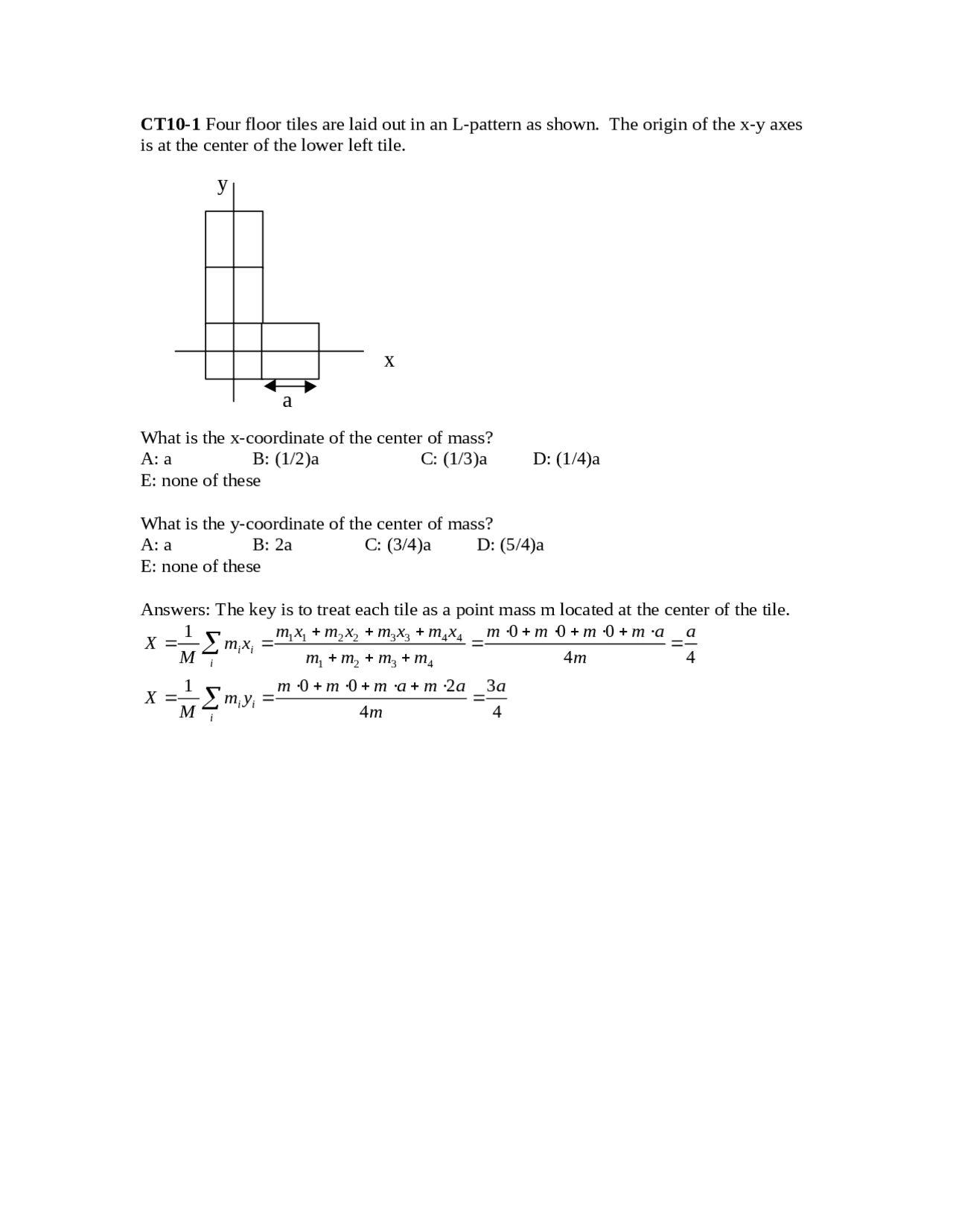 5 Solved Problems On Centre Of The Mass Assignment Phys 1110 Docsity
