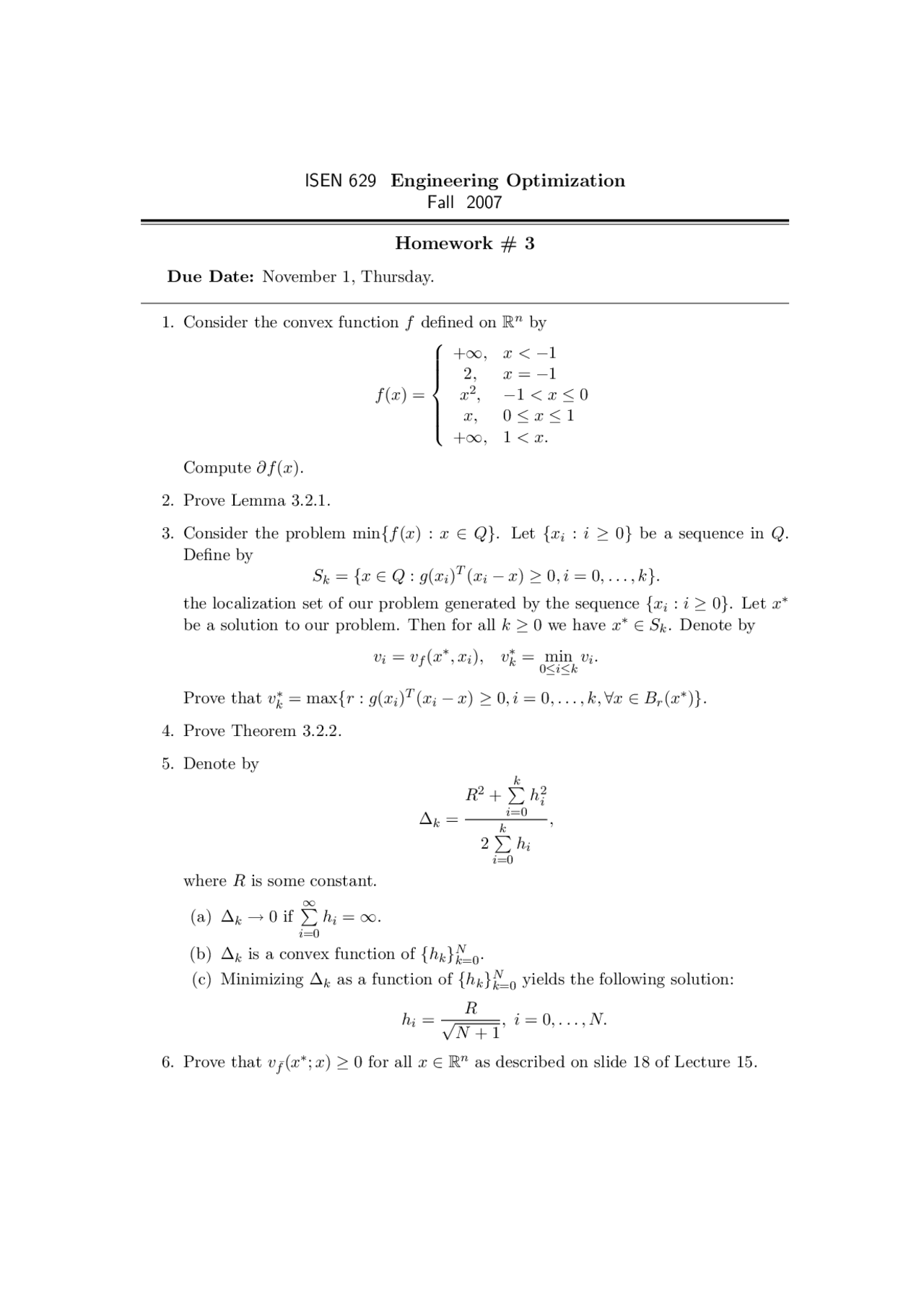 Homework 3 Engineering Optimization Isen 629 Docsity