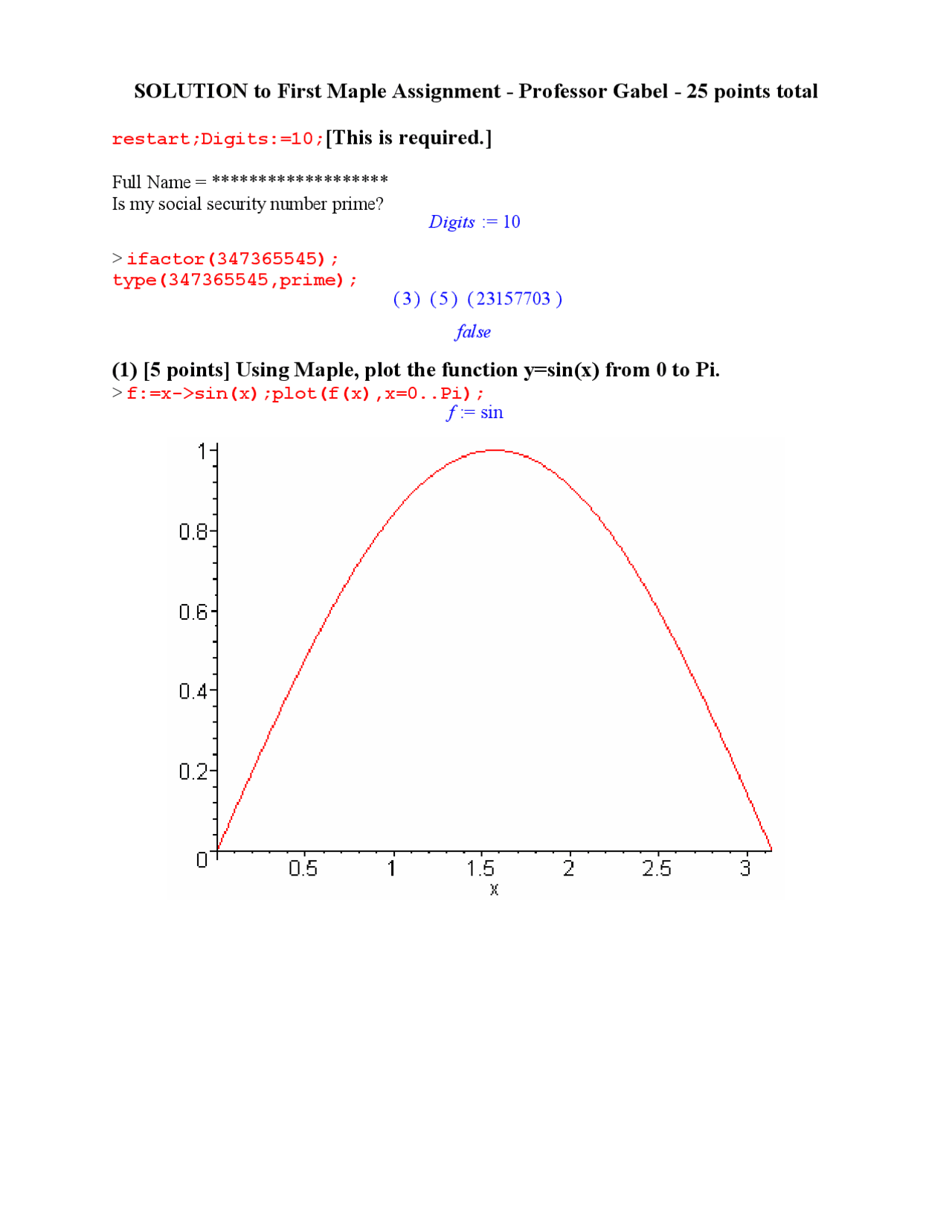 Maple: Slope of Tangent Line to y=sin(x) at x=Pi/4 | Assignments Analytical Geometry and ...