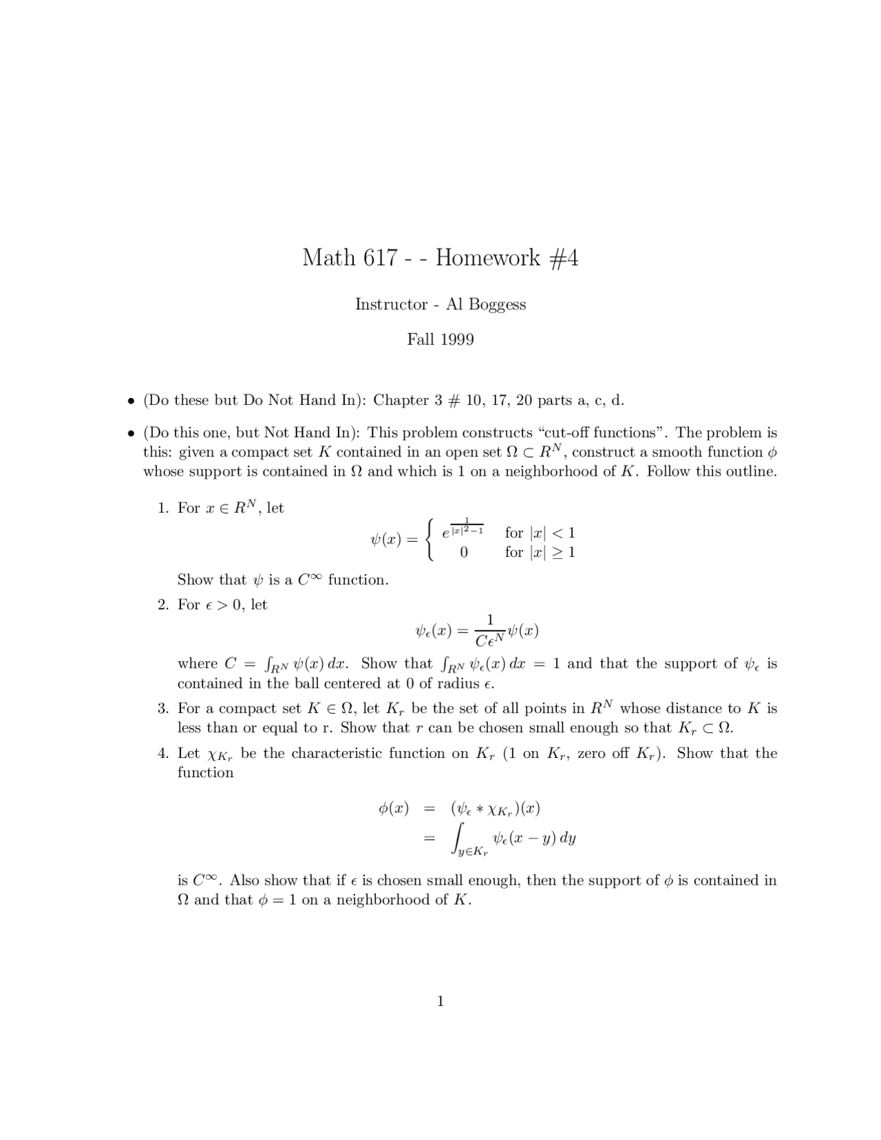 Homework 4 Complex Variables I Math 617 Docsity