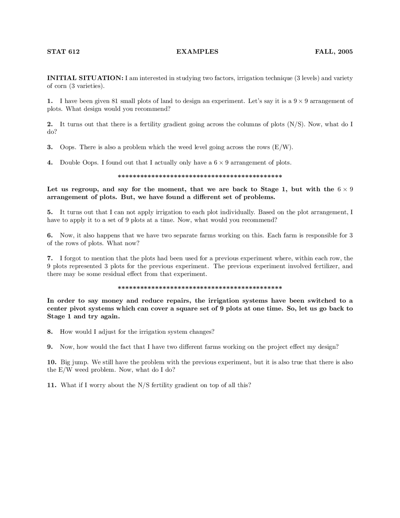 11 Examples Of Theory Of Linear Models Lecture Notes Stat 612 Docsity