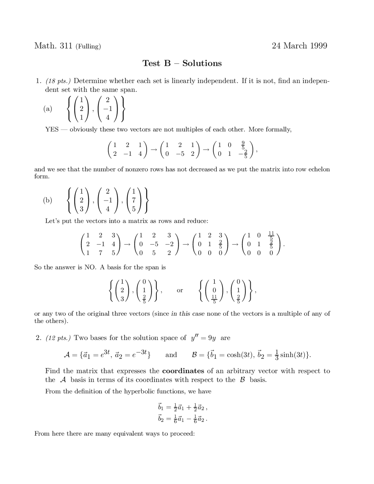 5 Questions With Solution Topic In Applied Mathematics I Exam