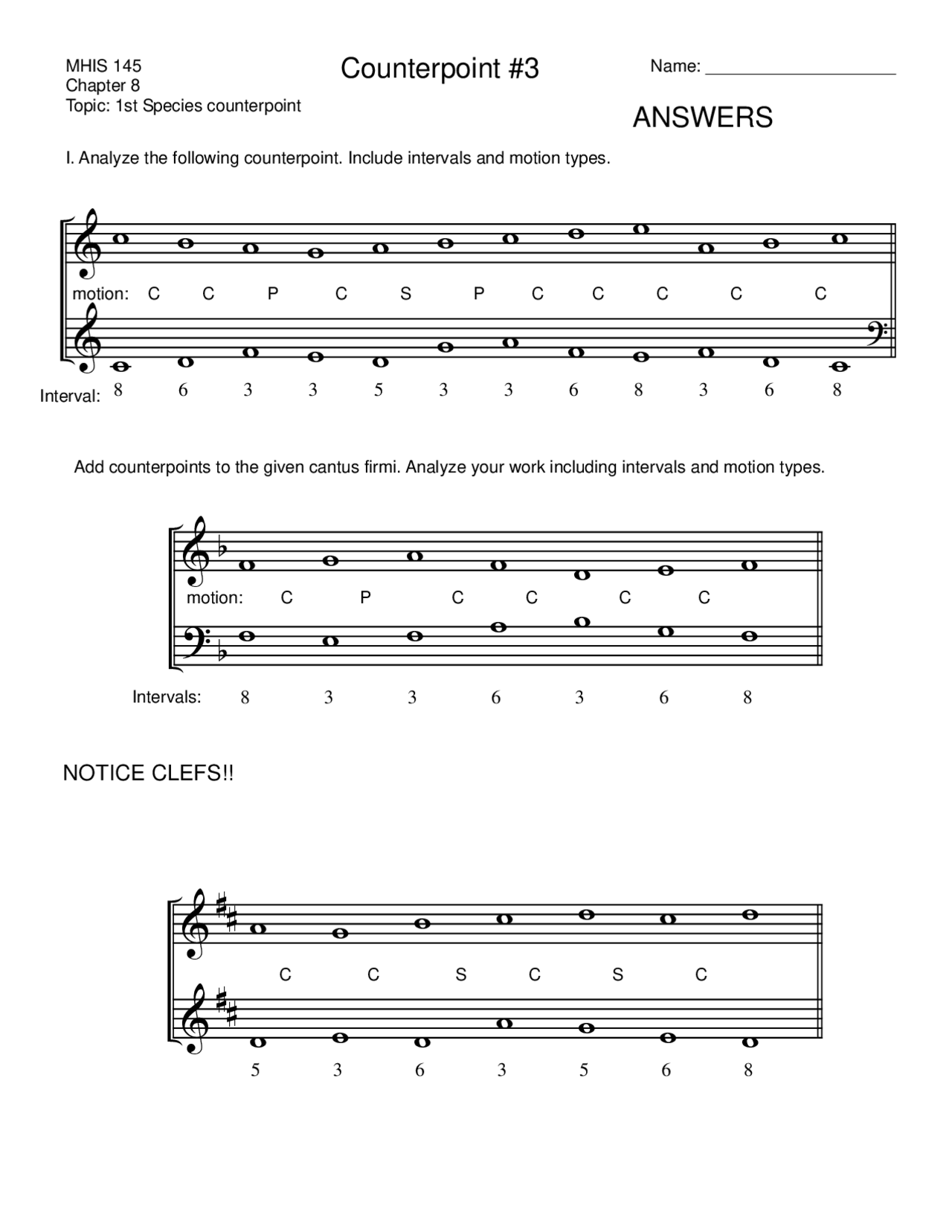 Solved Counterpoint 3 Theory And Aural Skills I Mhis 145 Docsity
