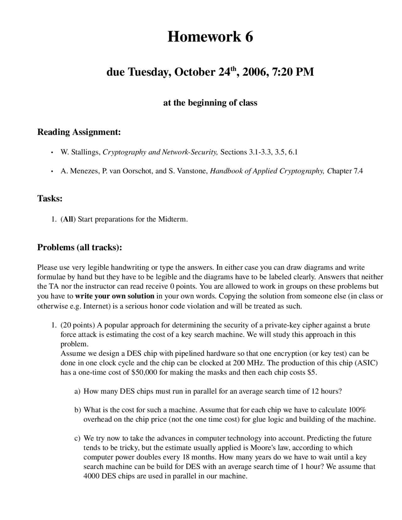 Assignment 6 Cryptography Computer Network Security Ece 646 Docsity