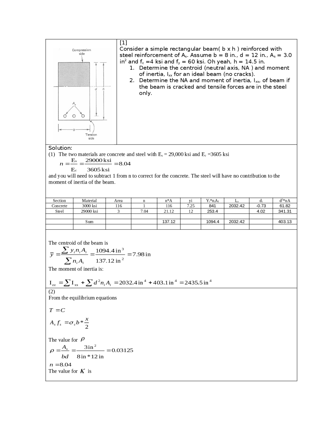 Quiz With Solution On Structure Concrete Design Cven 444 Docsity