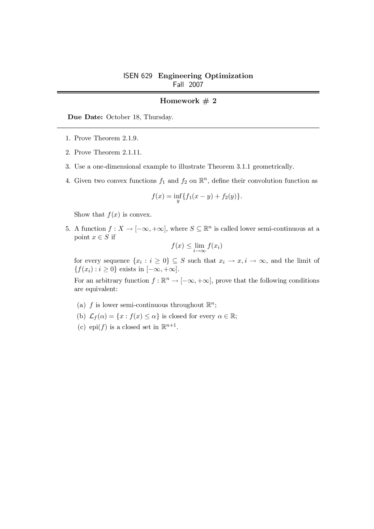 Homework 2 Engineering Optimization Isen 629 Docsity
