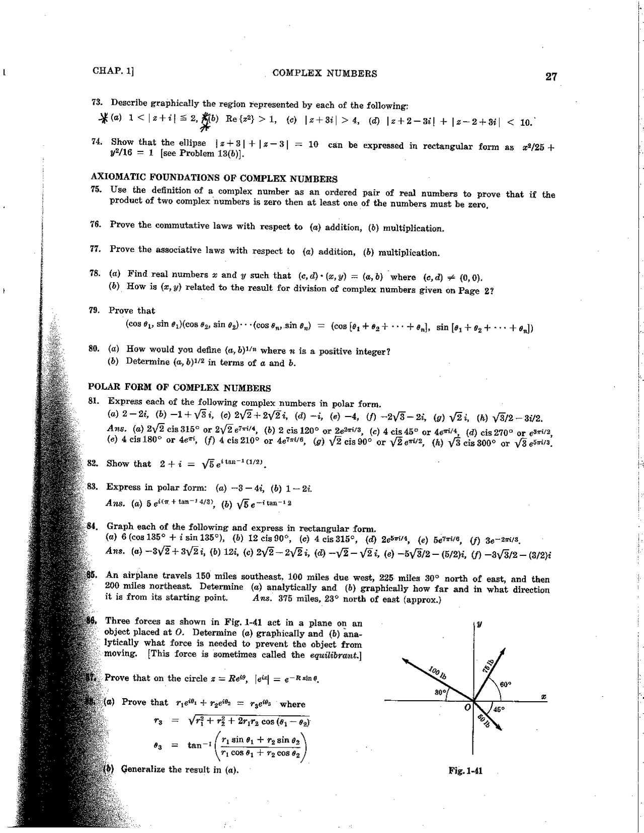 Assignment Solutions Complex Numbers Math 407 Docsity