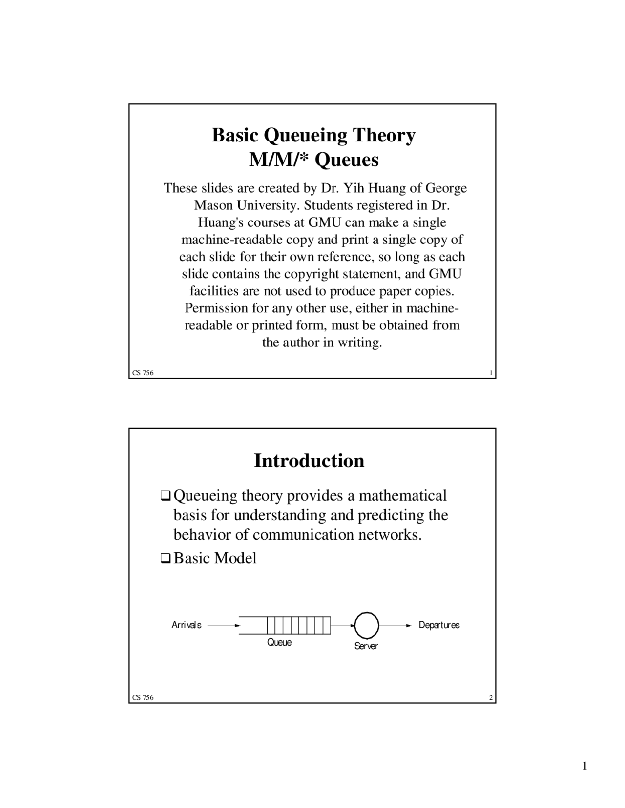 Basic Queueing Theory Analysis Of Computer Networks Cs 756 Docsity