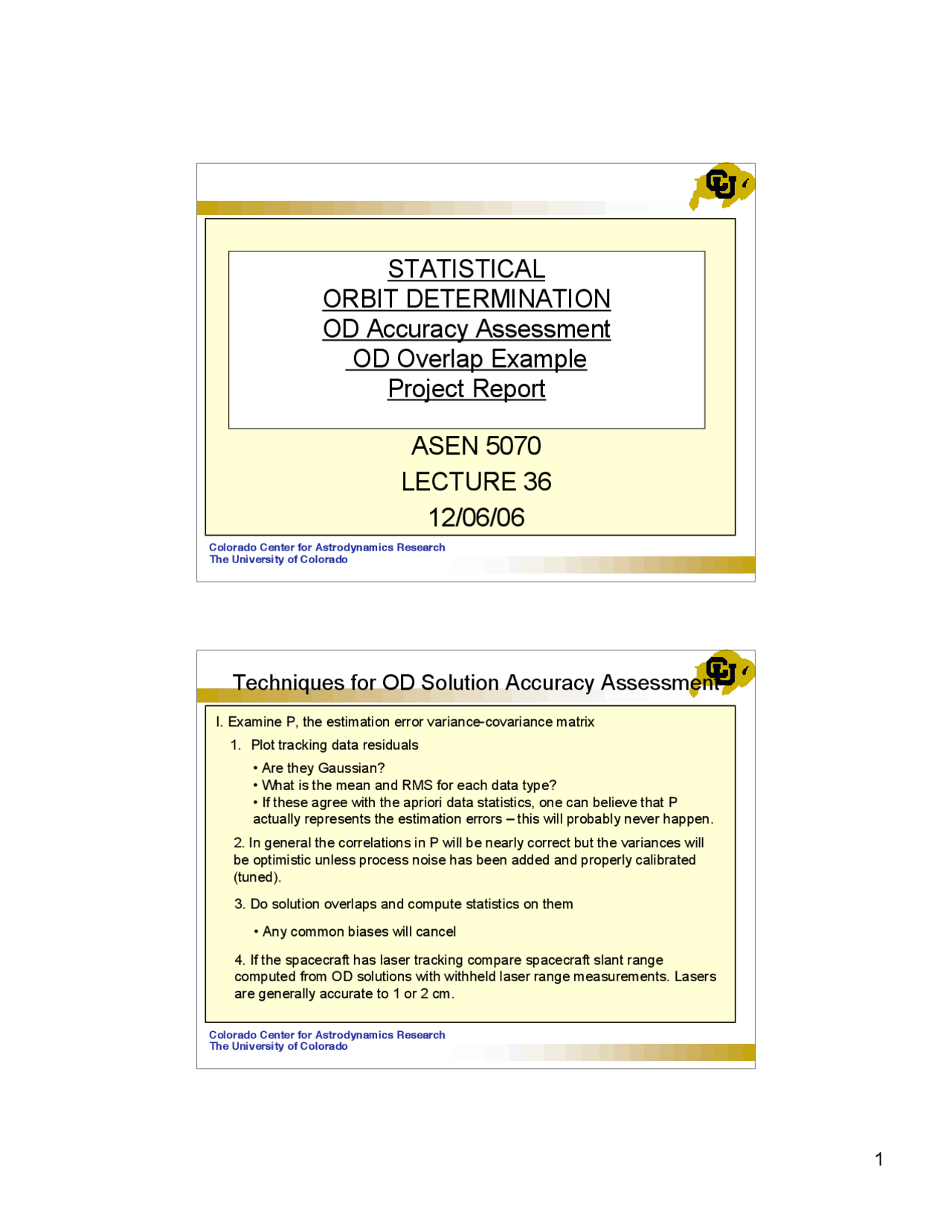 OD Accuracy Assessment, OD Overlap Example, Project Report | ASEN 5070 - Docsity