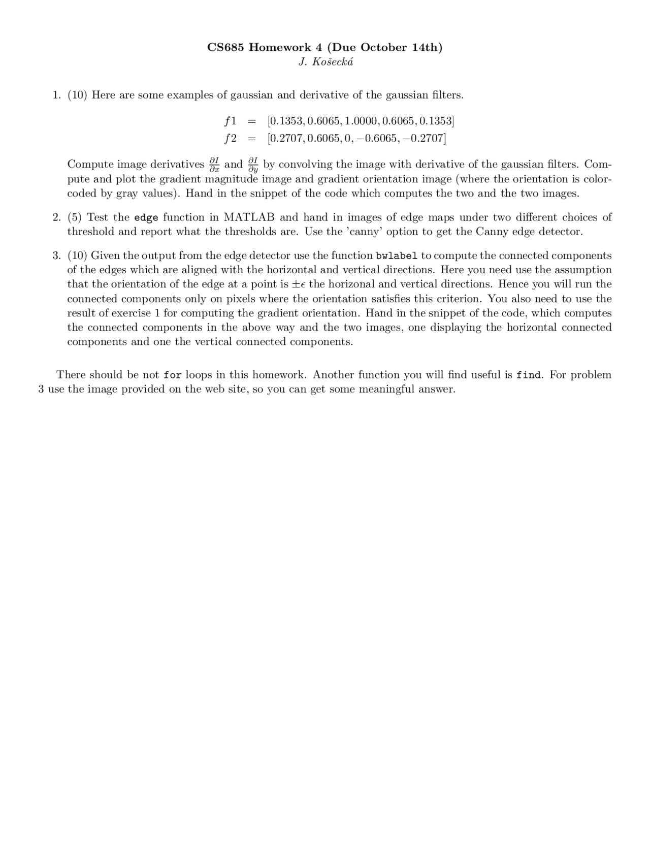 Homework 4 With Problem Autonomous Robotics Cs 685 Docsity