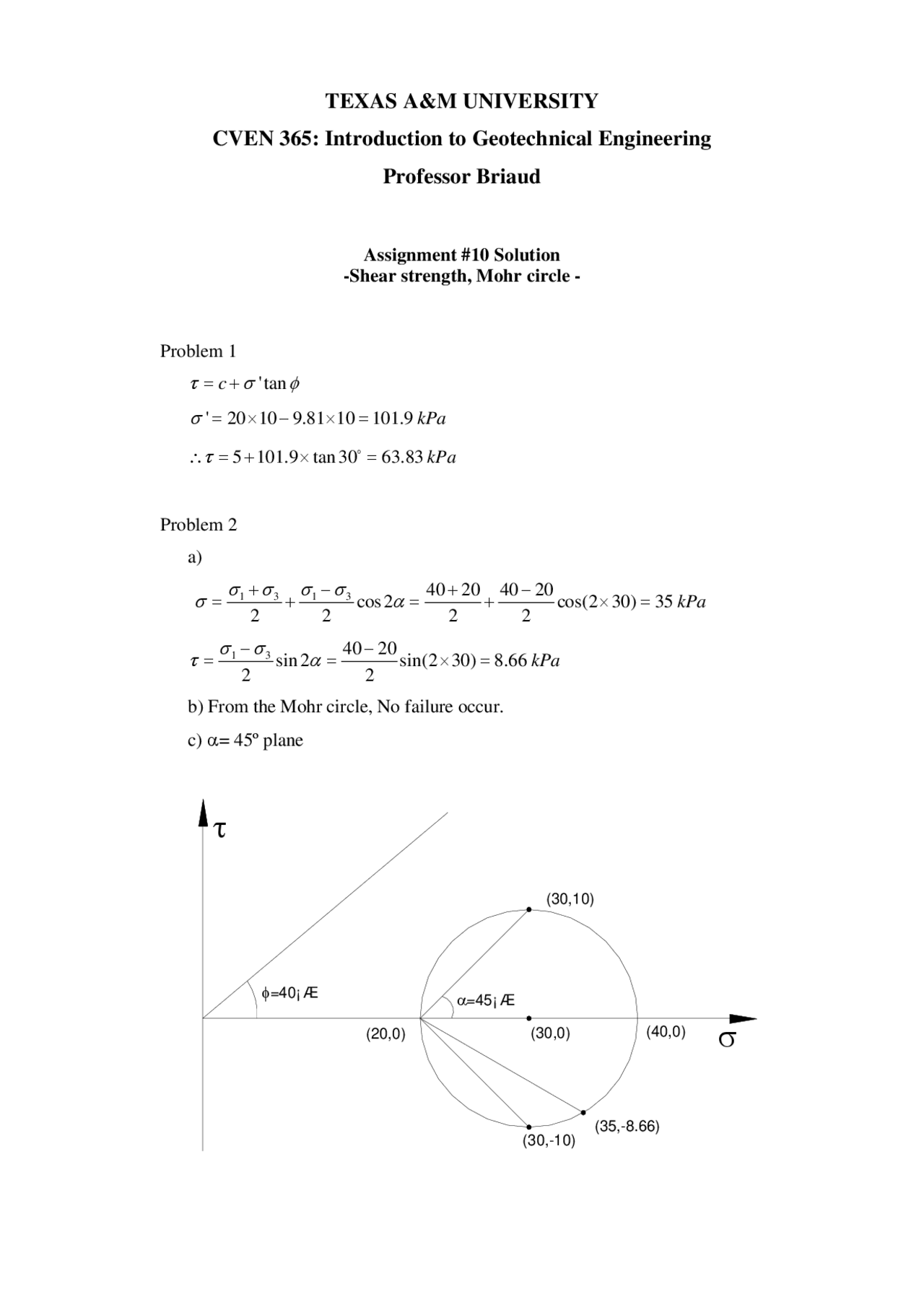 4 Solved Problems On Introduction To Geotechnical Engineering Cven