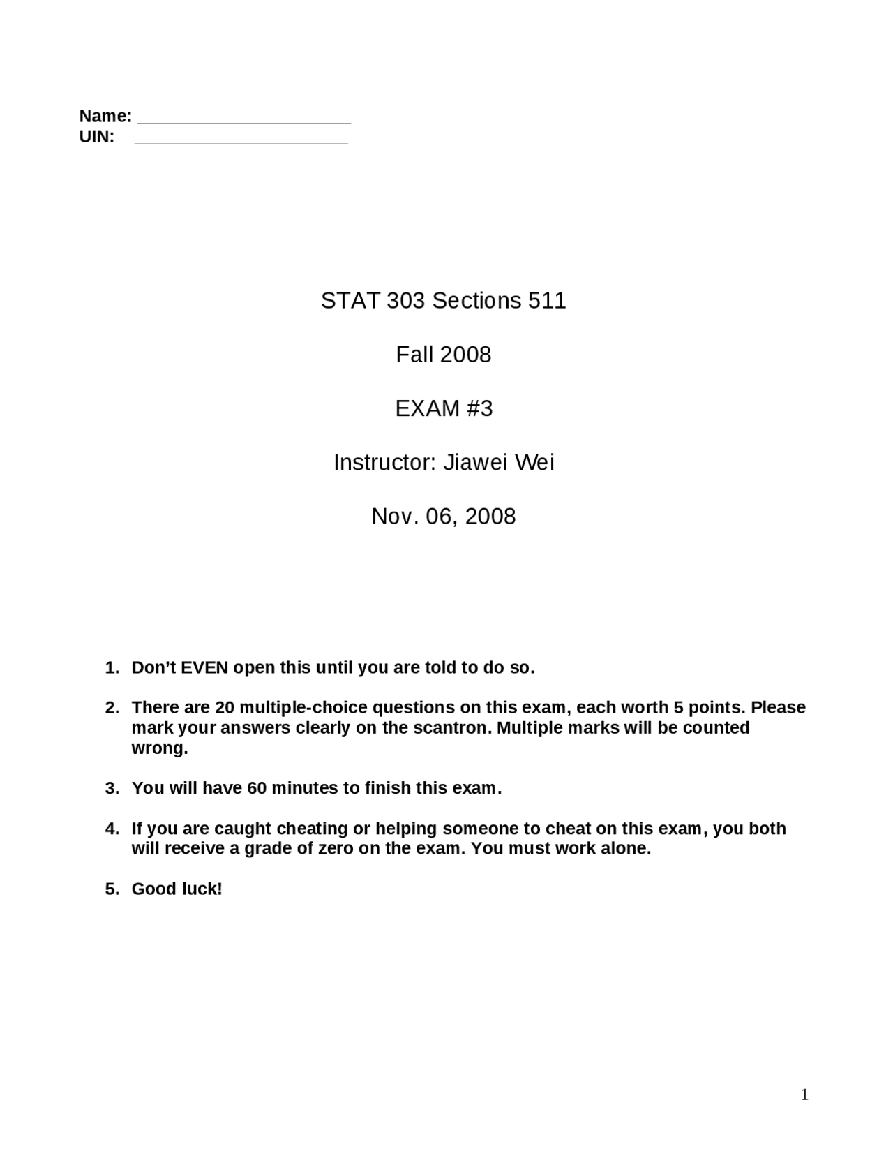Z and T Table with Exam 1 | Statistical Methods | STAT 303 - Docsity