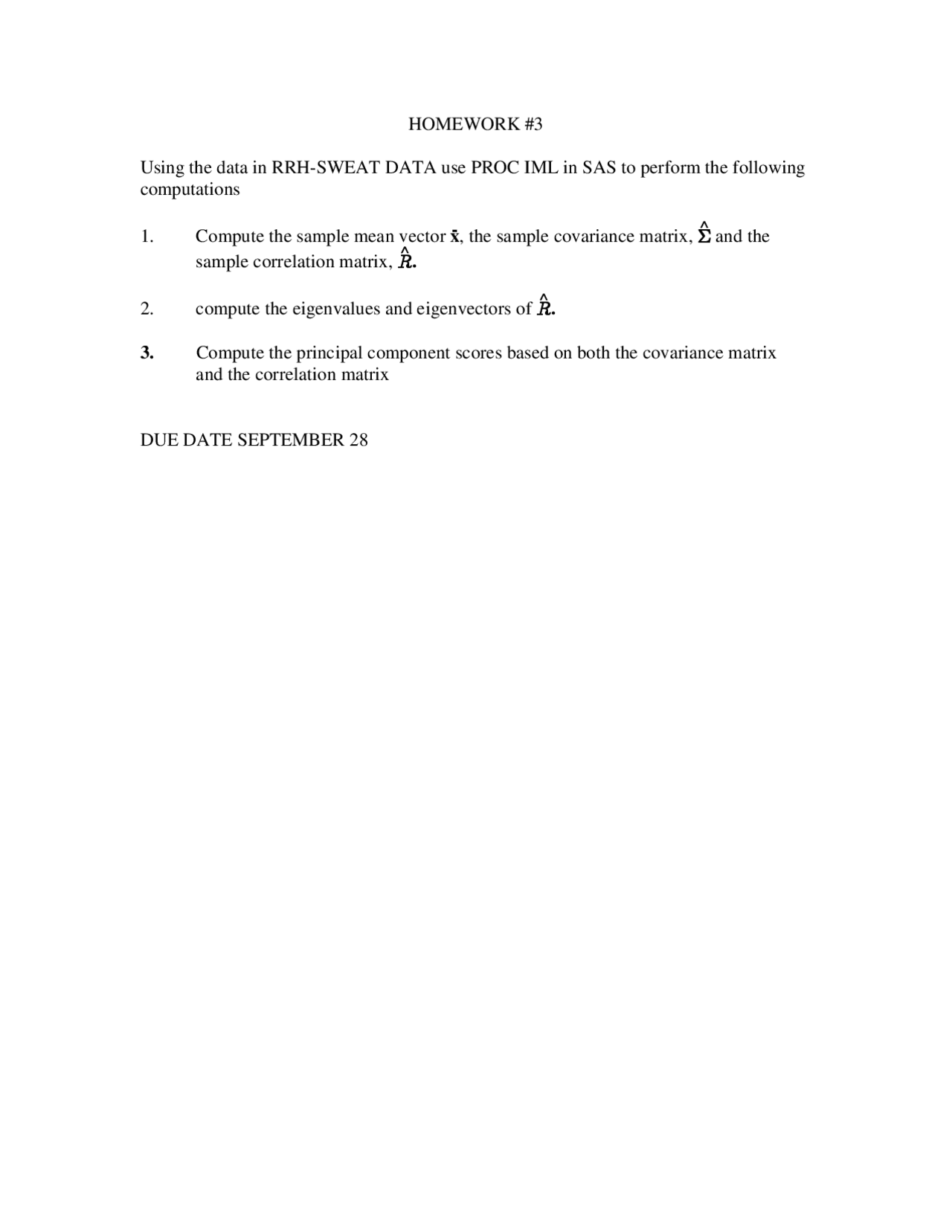 Homework 3 Applied Multivariate Analysis Stat 636 Docsity
