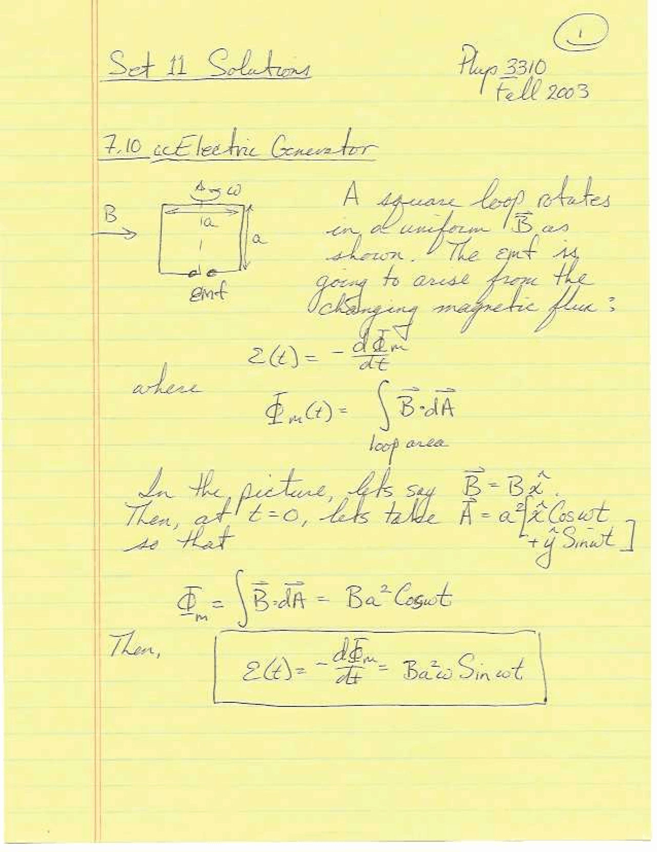 Problem Set 11 With Solutions Principles Of Electricity And Magnetism