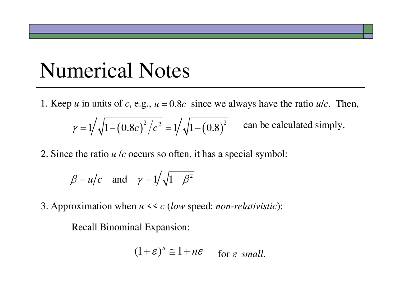 Slides on Numerical Notes | University Physics III | PHYS 262 - Docsity
