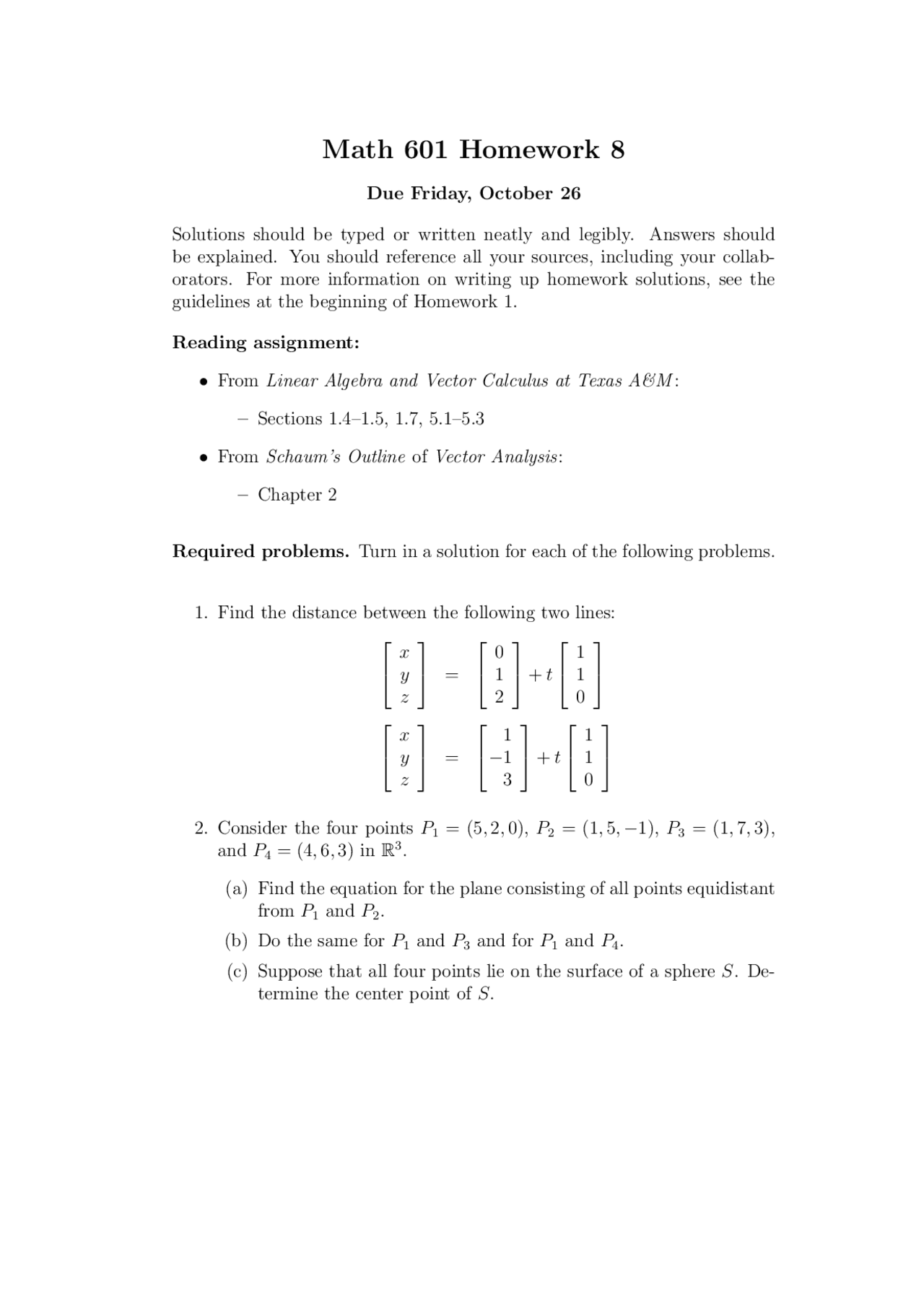 Homework 8 Methods In Applied Mathematics I Math 601 Docsity