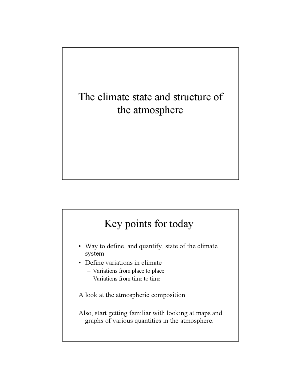 The Climate State And Structure Of The Atmosphere Atoc 3600 Docsity