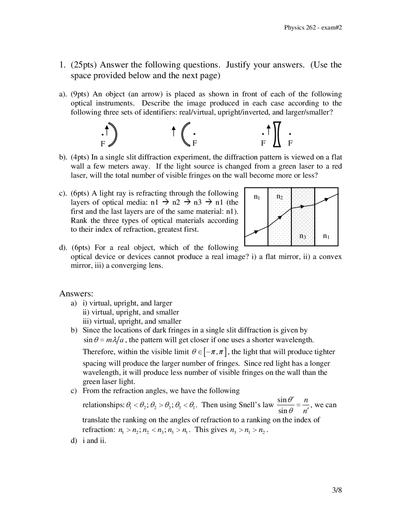 Exam 2 Solutions For University Physics Iii Phys 262 Docsity