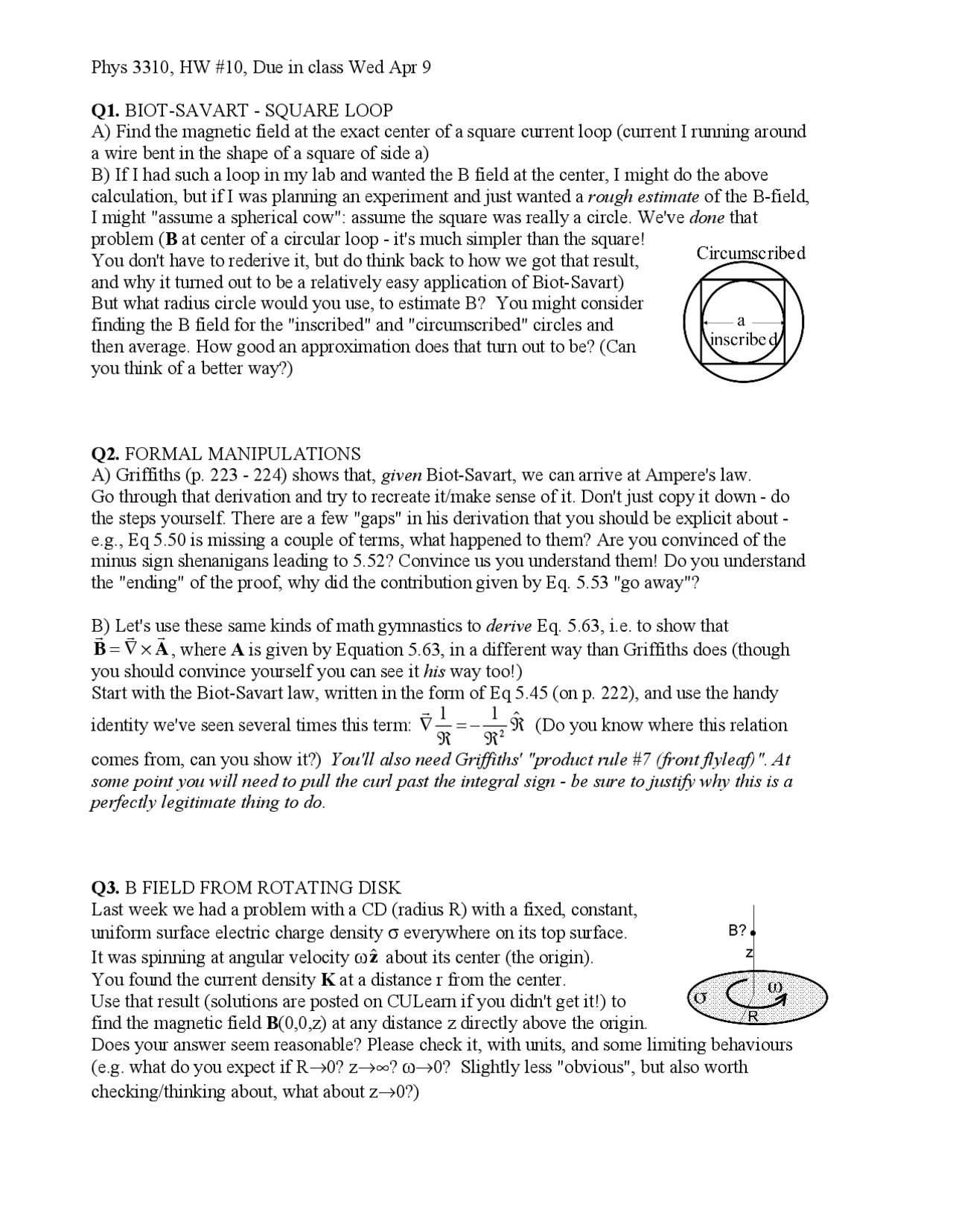 Homework 10 Questions Principles Of Electricity And Magnetism 1
