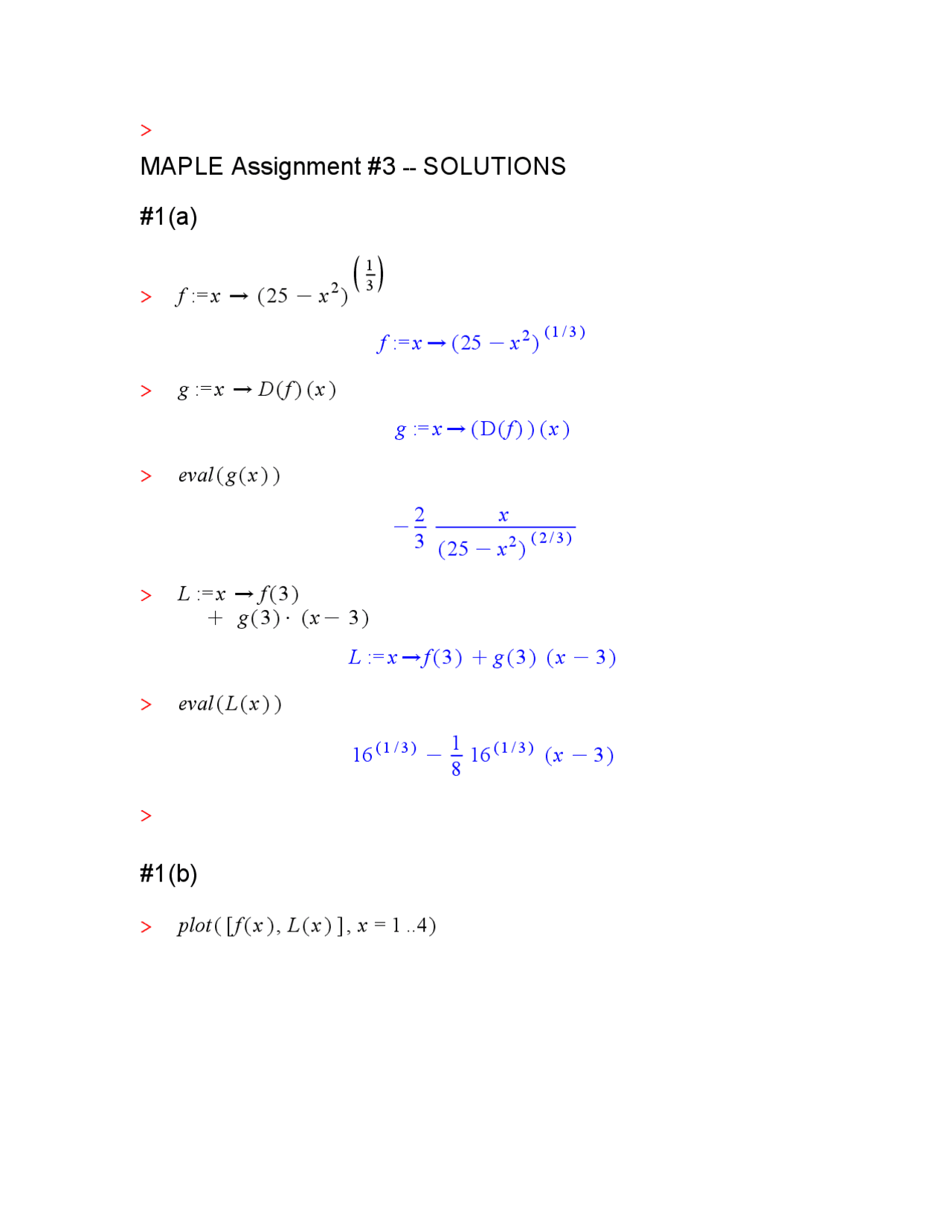 Local Minimum and Maximum Values - Assignment 3 | MATH 113 - Docsity