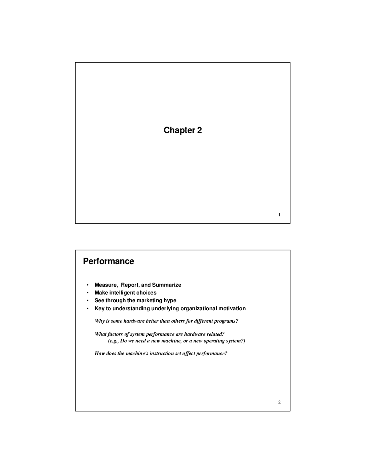 Performance Computer Systems Architecture Cs 365 Docsity