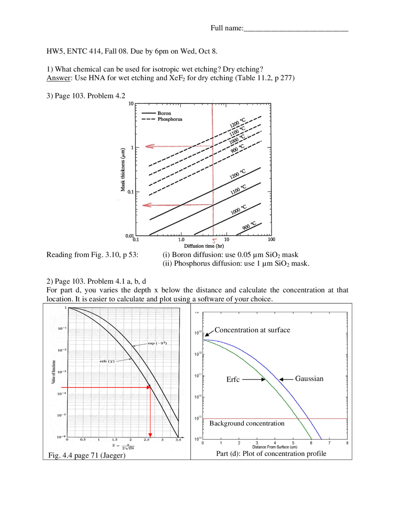 Micro And Nano Manufacturing Assignment 5 Solutions Entc 414 Docsity