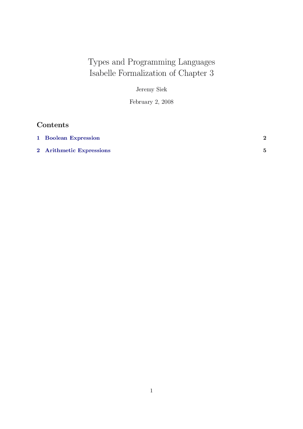 Types And Programming Languages Isabelle Formalization Ecen 5023 Docsity