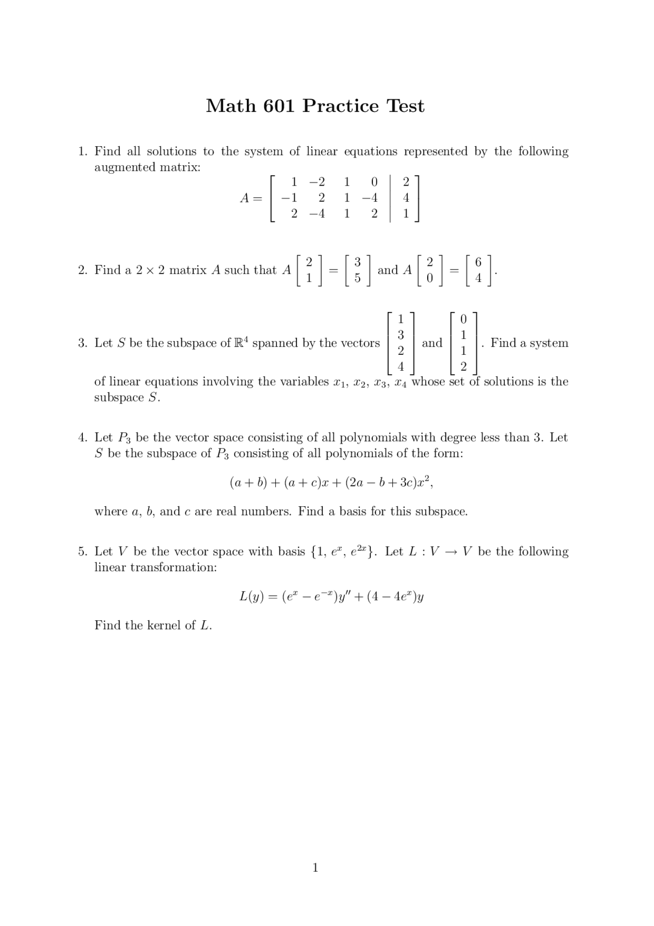 Practice Questions For Methods Of Applied Mathematics I Math 601 Docsity