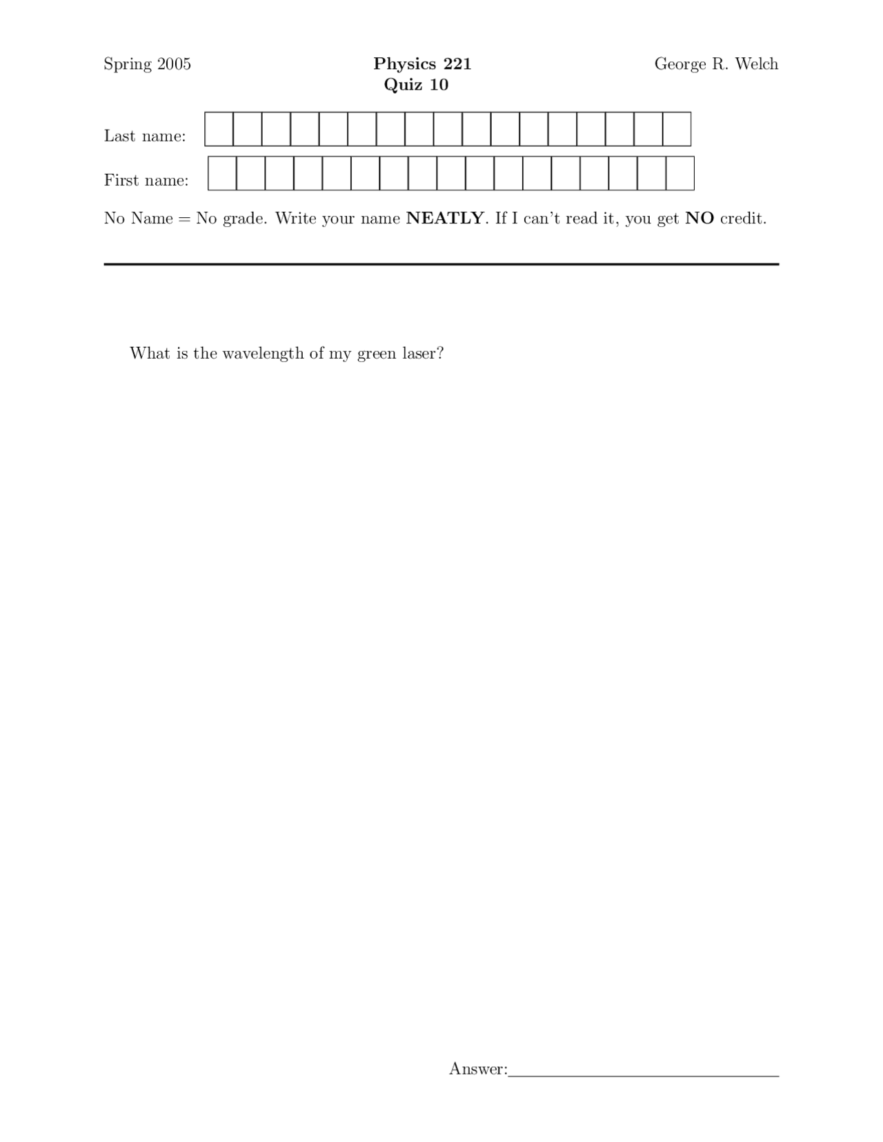 Wavelength Of Green Laser Optics And Thermal Physics Quiz 10 Phys