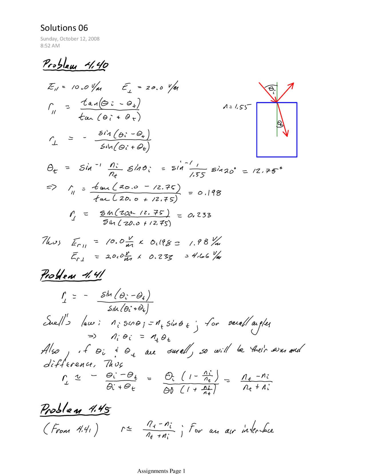 Solved Assignment 6 General Physics Phys 4510 Docsity