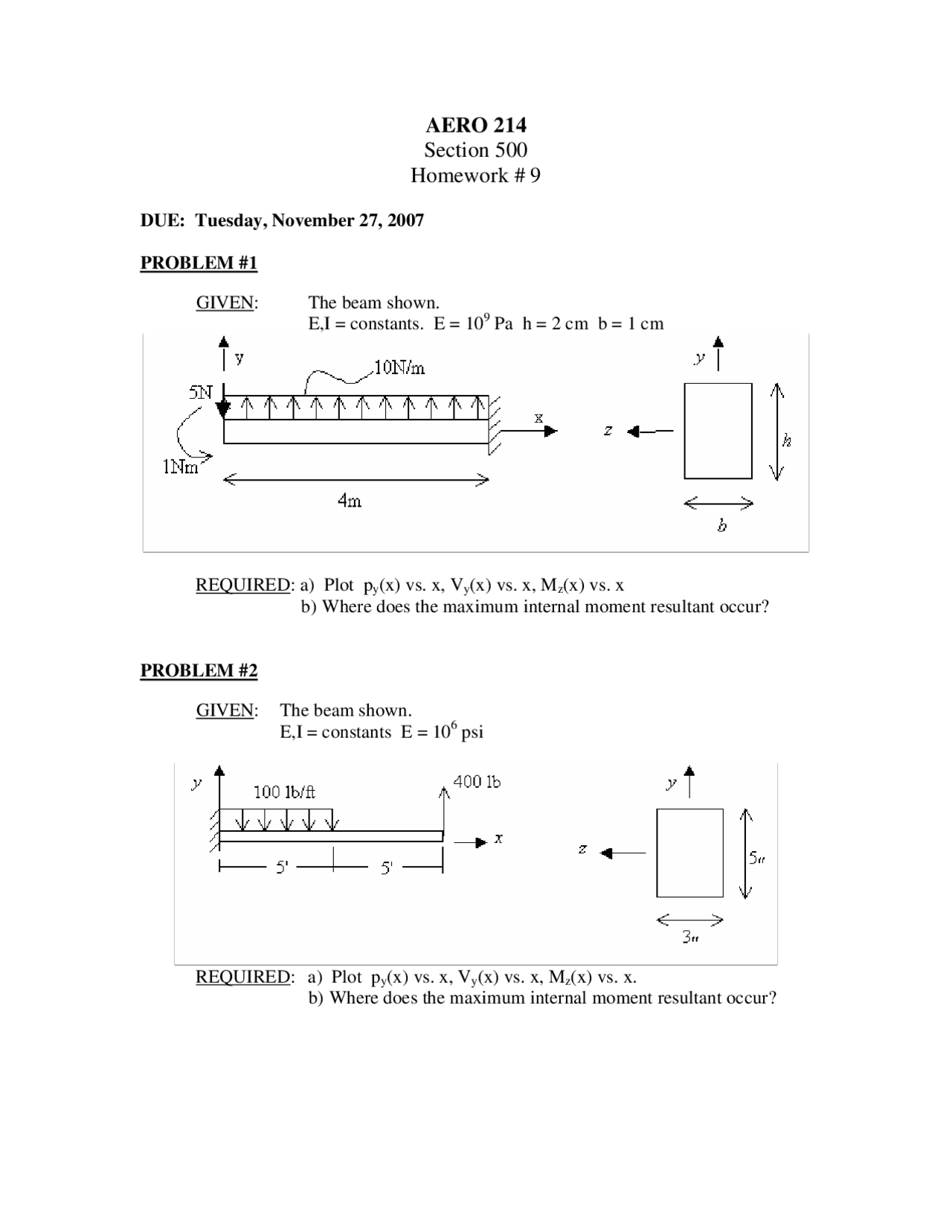 Homework 5 Problem Aero 214 Aero 214 Docsity