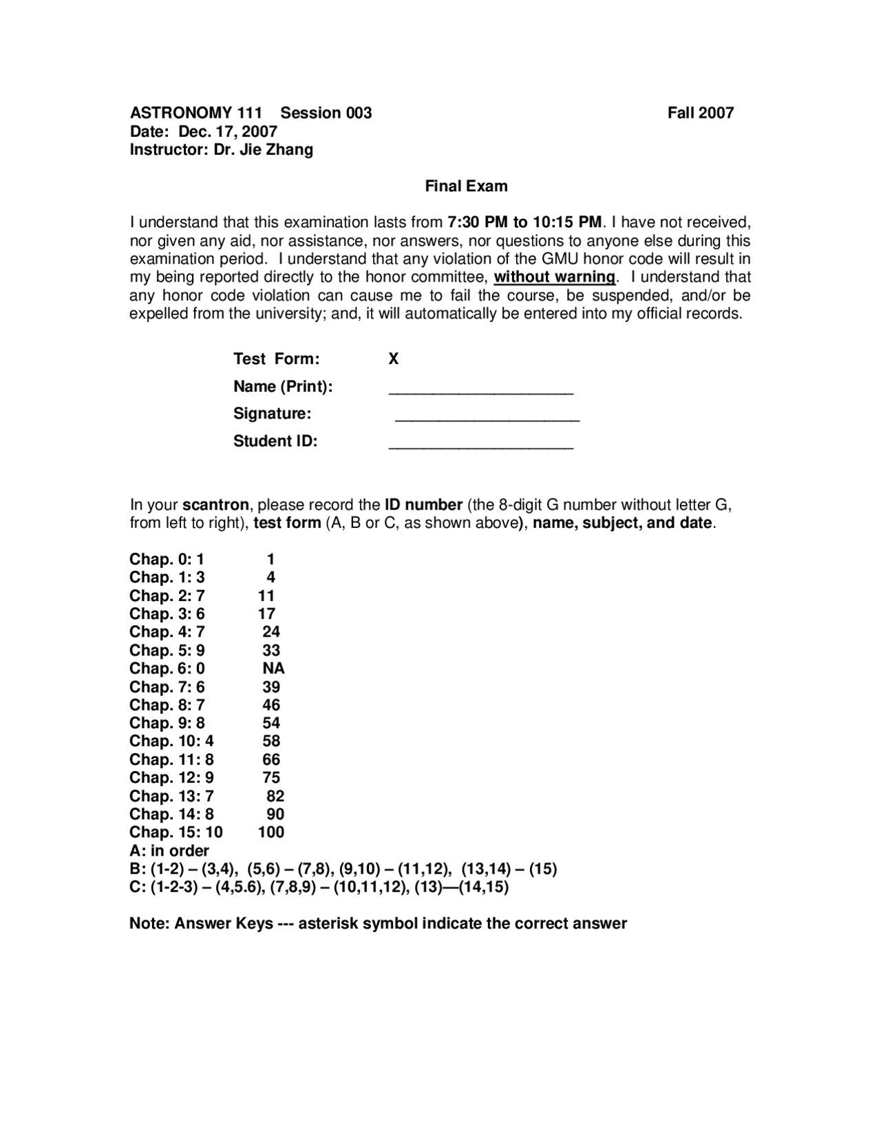 Final Exam Questions For Introductory Astronomy Solar System Astr