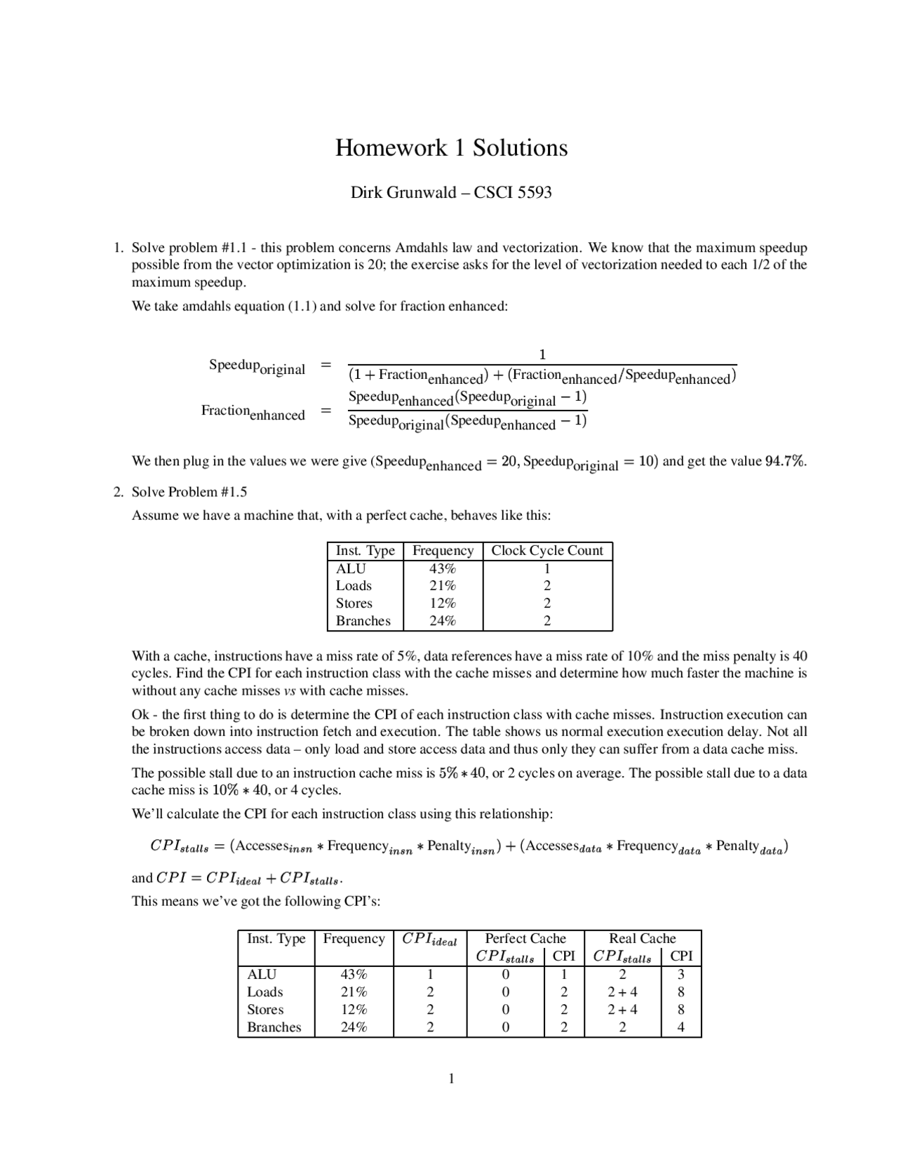 Homework I Solutions Advanced Computer Architecture Csci 5593 Docsity 6614