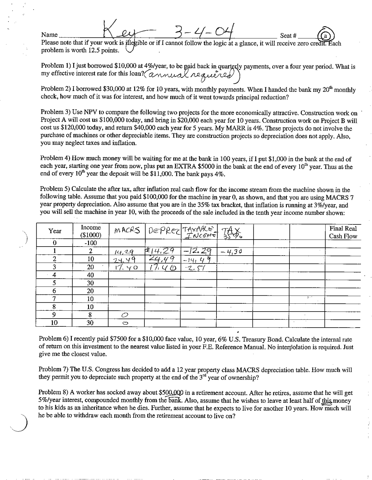 Civil Engineering System Quiz With Answer Key Cven 322 Docsity
