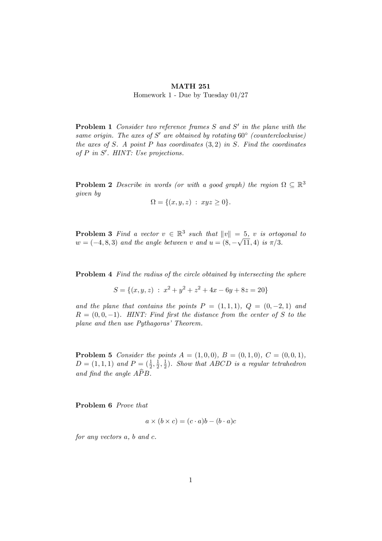 6 Problems On Engineering Math Iii Math 251 Docsity
