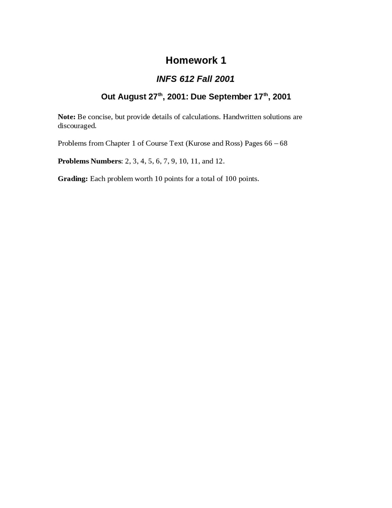 Homework 1 Principles And Practices Of Computer Networks Infs 612