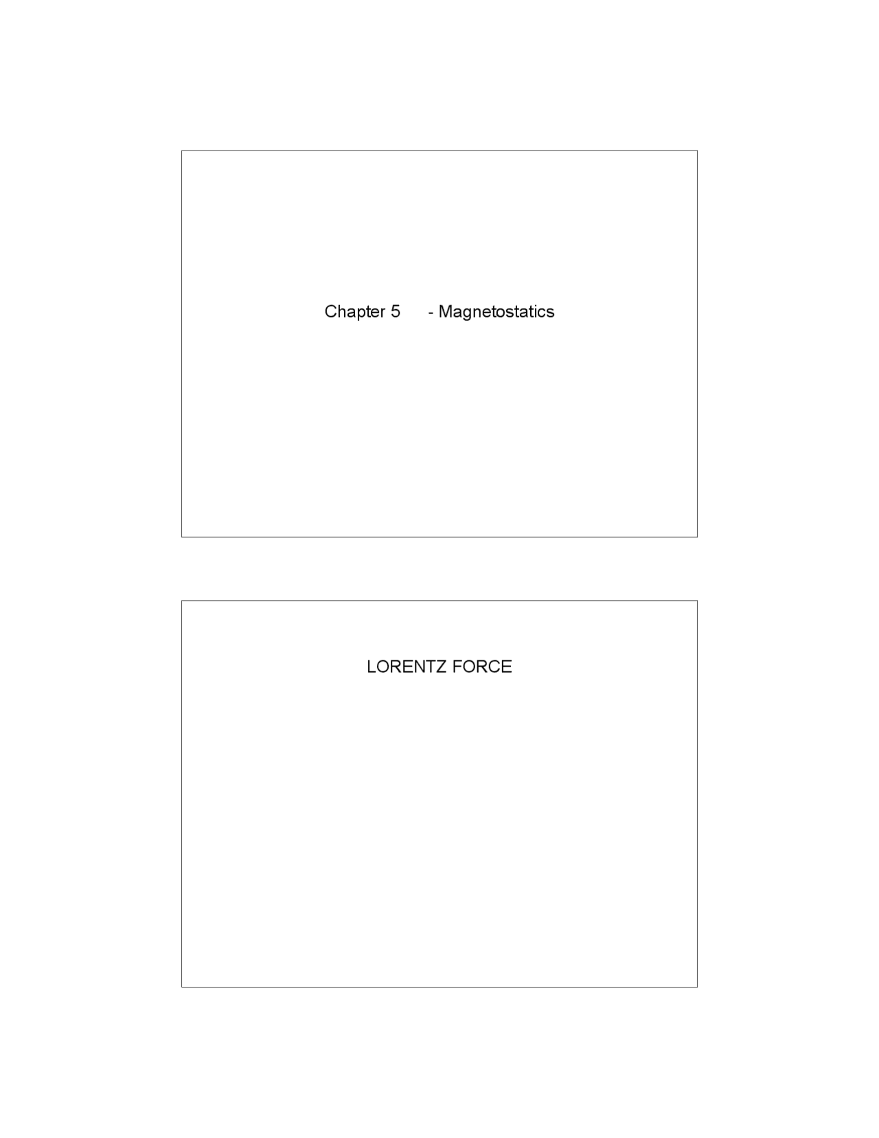 Magnetostatics Lecture Slides Phys 3310 Docsity