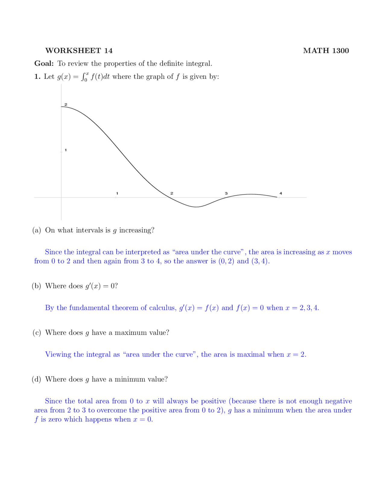 Assignment 14 With Solution Analytic Geometry And Calculus 1 Math